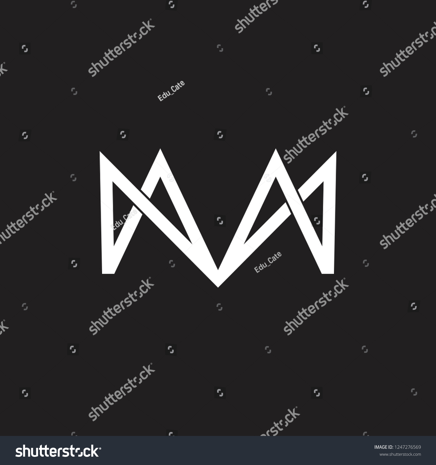 Letter M Overlapping Lines Logo: vector de stock (libre de regalías ...