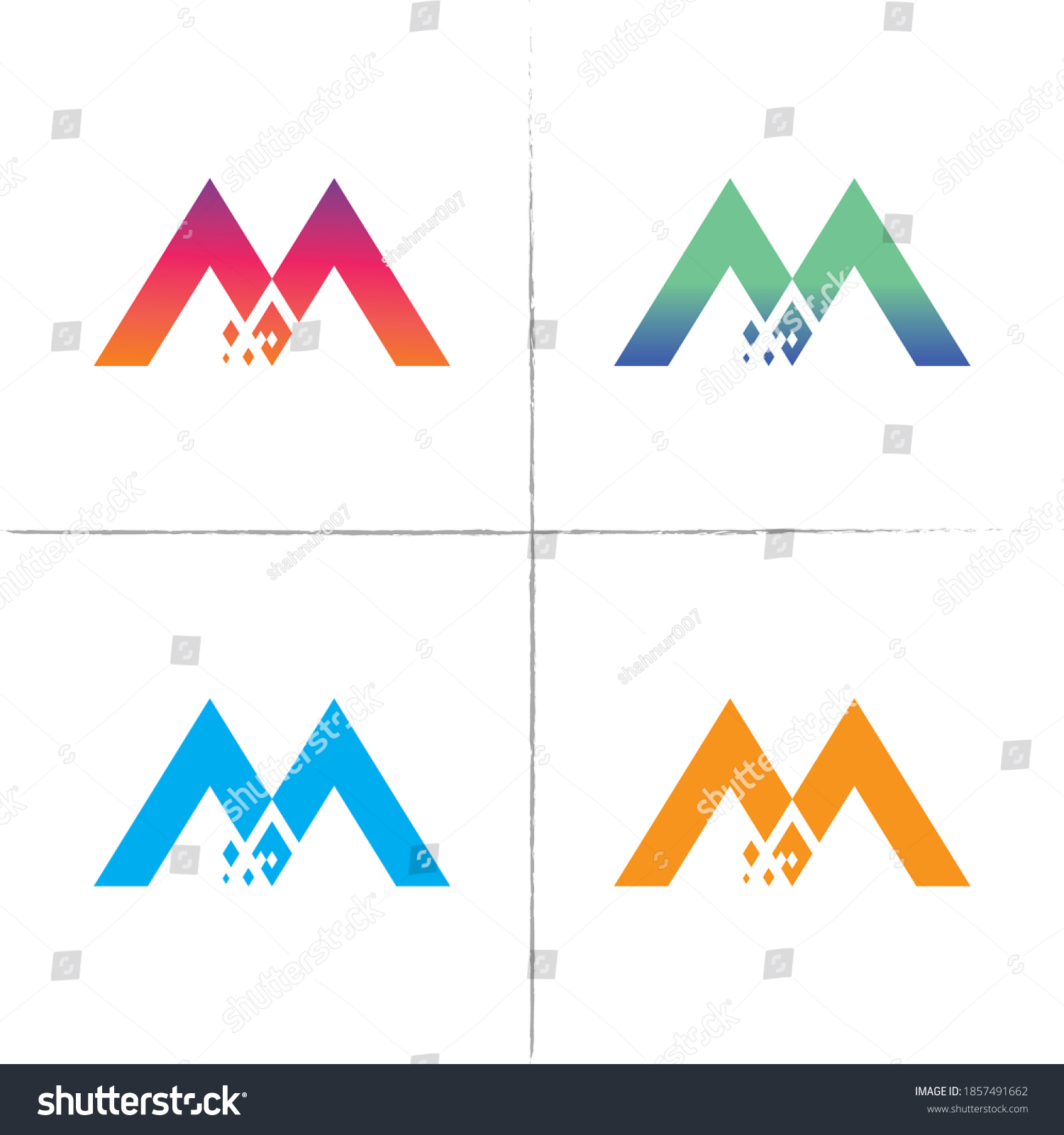 Letter M Pixel Logo Vector Stock Vector (Royalty Free) 1857491662 ...
