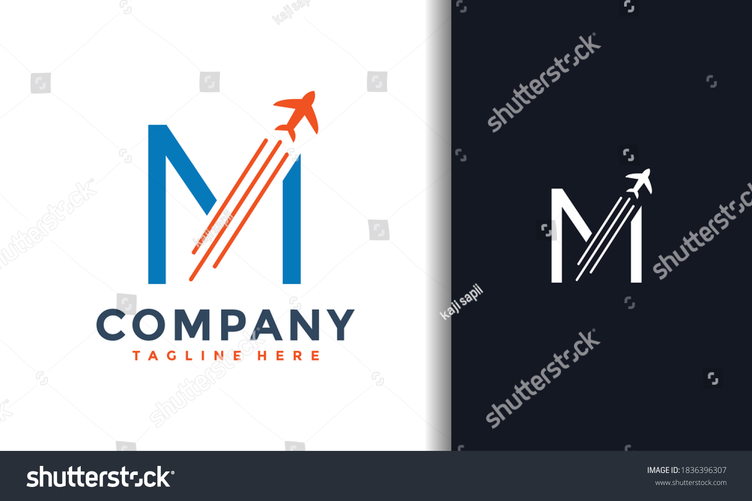 Letter M Plane Flight Logo Stock Vector (Royalty Free) 1836396307 ...