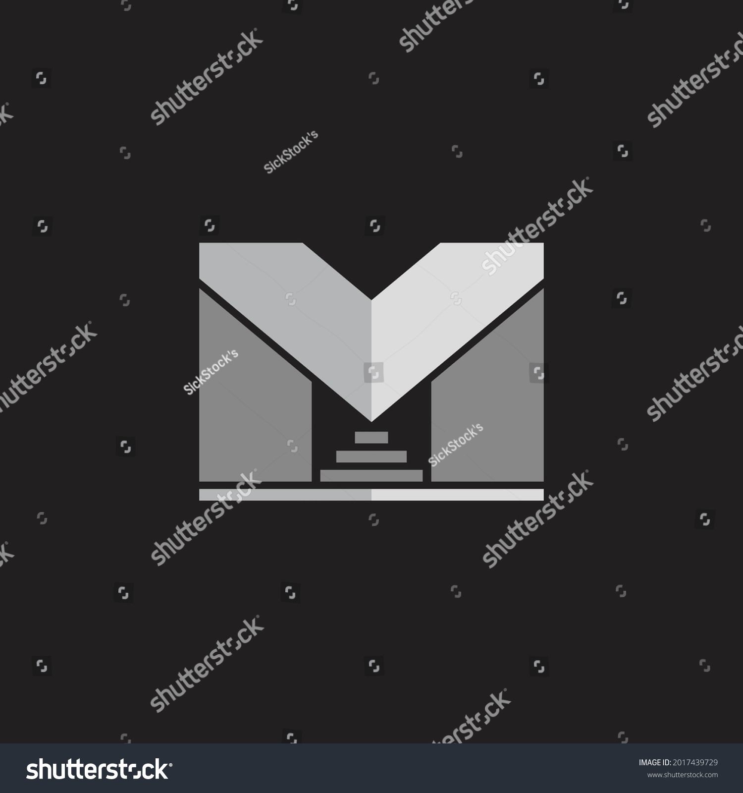 Letter M Shadow 3d Building Symbol Stock Vector (Royalty Free) 2017439729