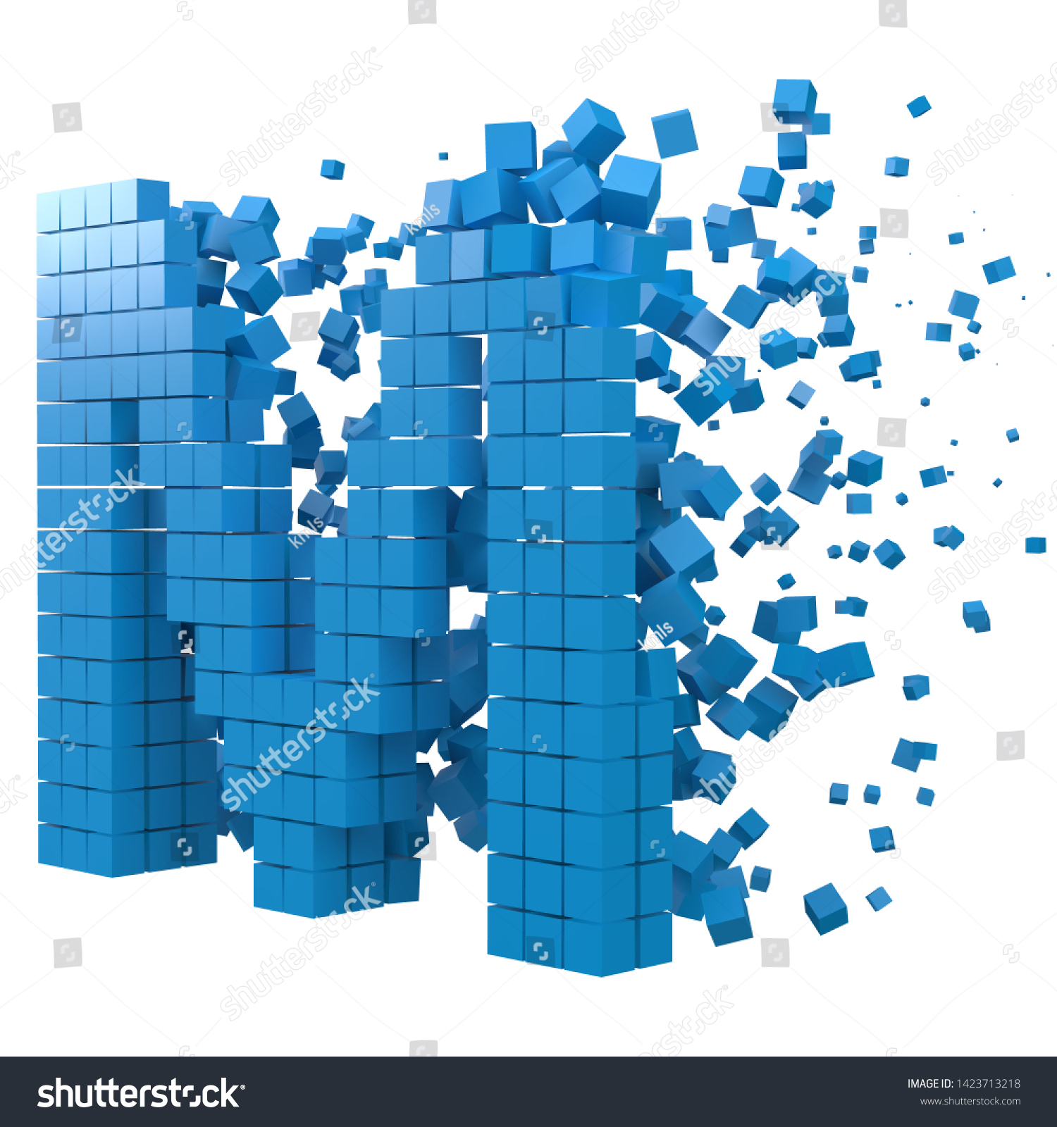 Letter M Shaped Data Block Version Stock Vector (Royalty Free) 1423713218