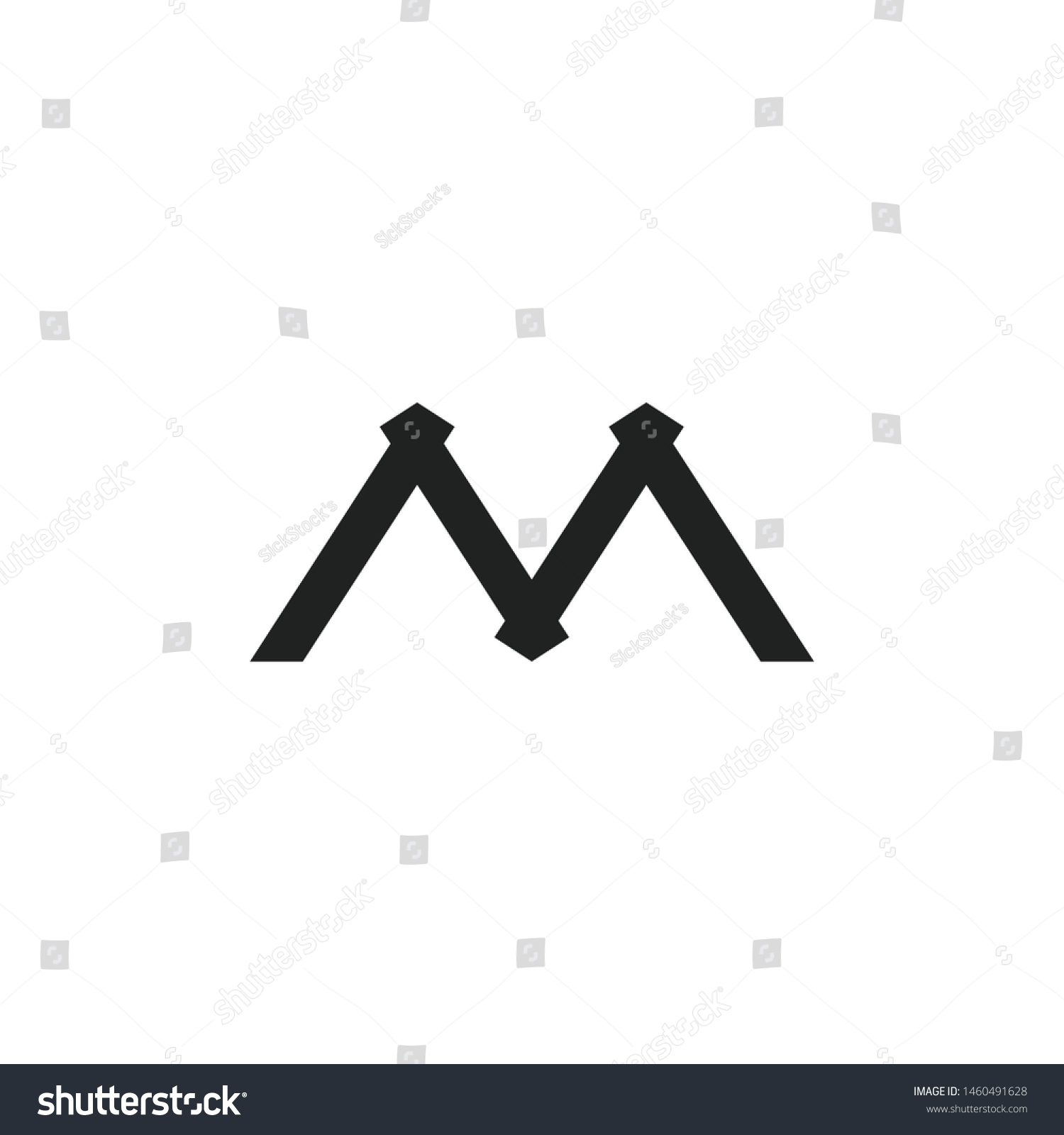 Letter M Simple Geometric Line Logo Stock Vector (Royalty Free ...