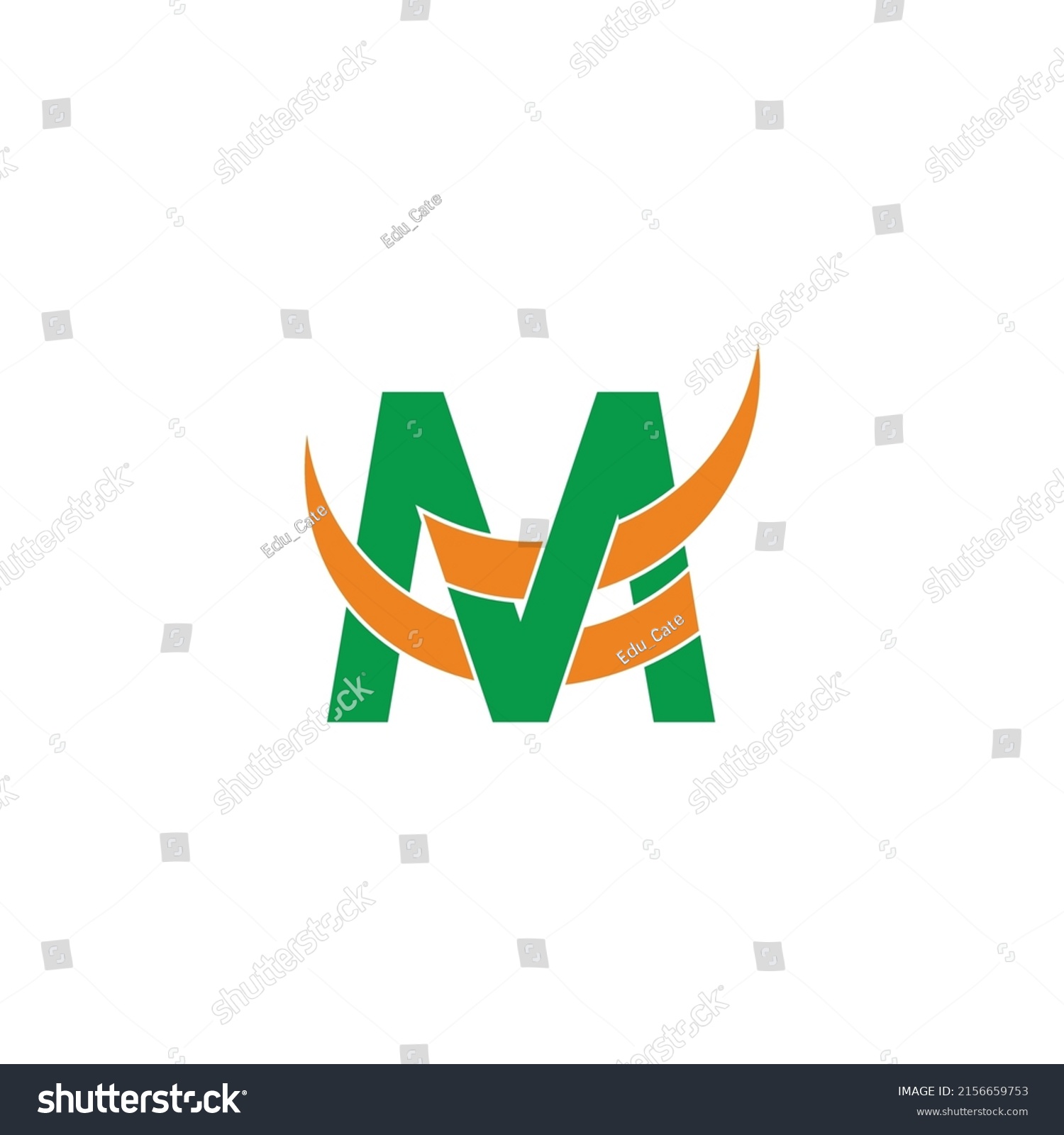 Letter M Simple Overlapping Object Arrow Stock Vector (Royalty Free ...