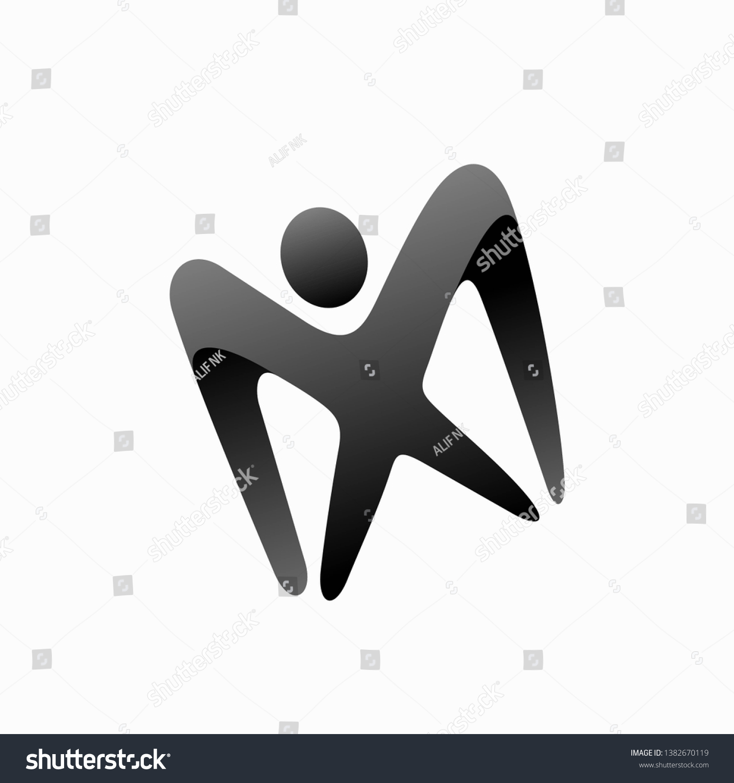 Letter M Which Forms Human Vector Stock Vector (Royalty Free ...