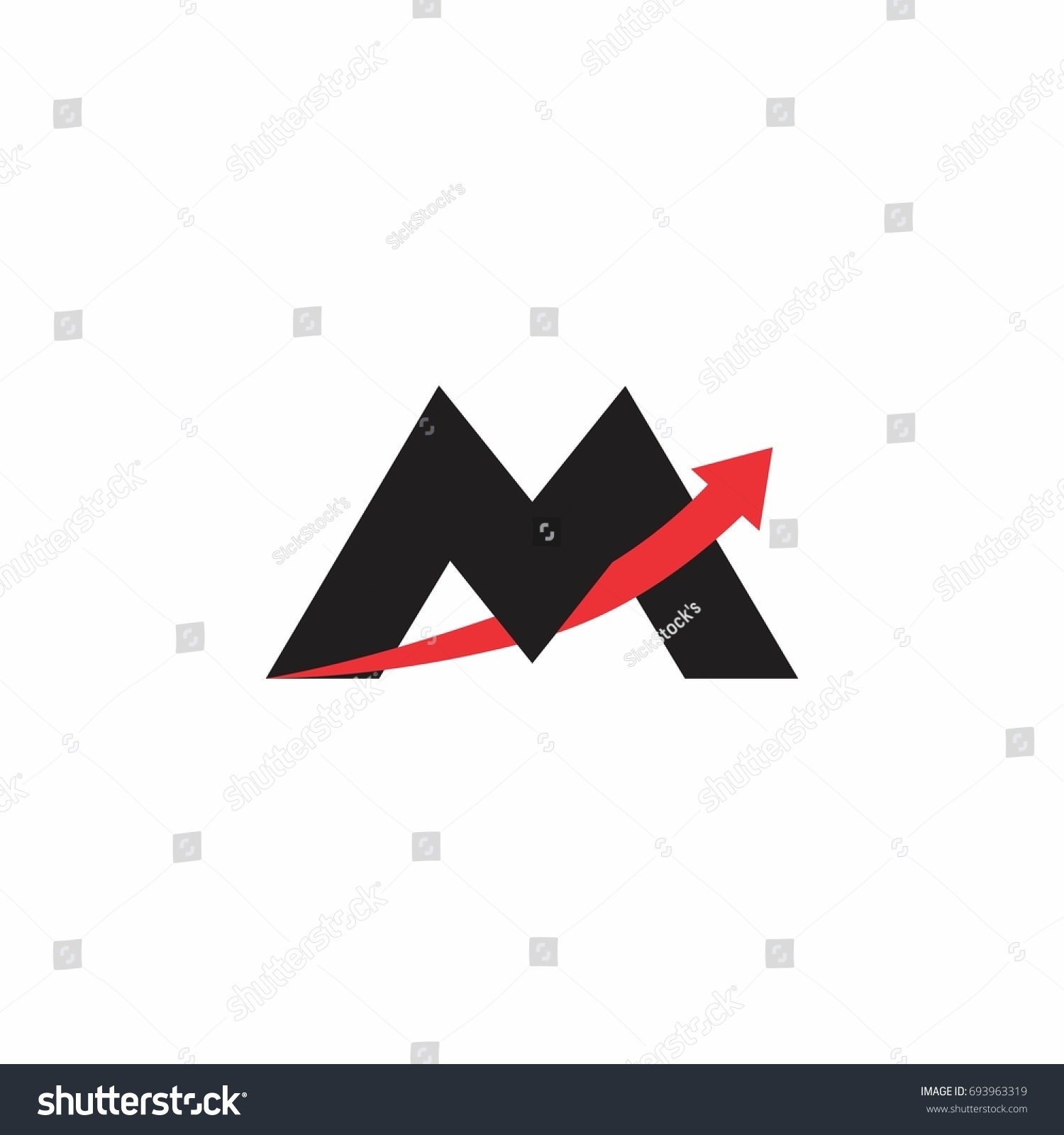 Letter M Arrow Logo Vector Stock Vector (Royalty Free) 693963319