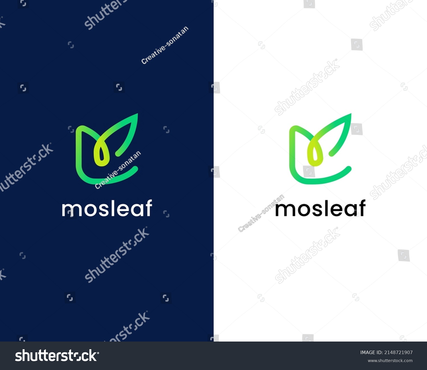Letter M Leaf Logo Design Template Stock Vector (Royalty Free ...
