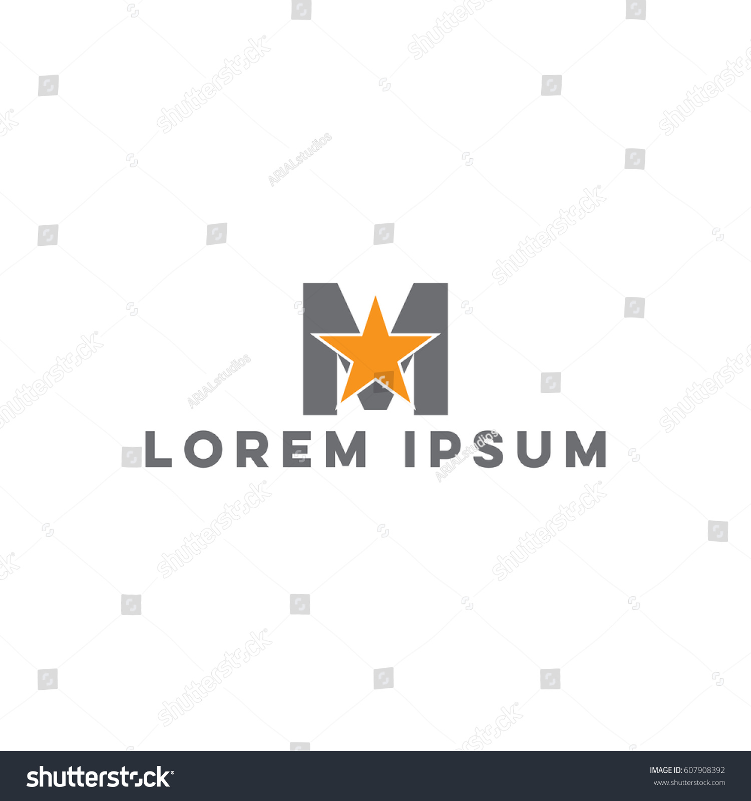 Letter M Star Logo Vector Stock Vector (Royalty Free) 607908392