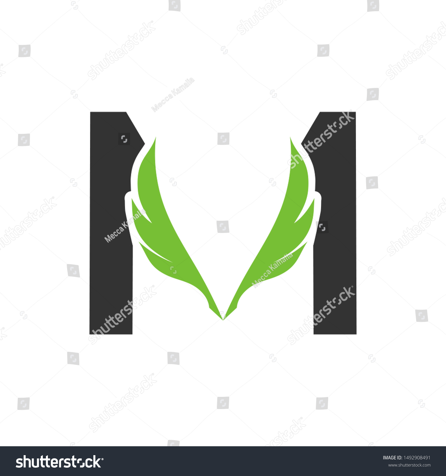 Letter M Wing Logo Vector Stock Vector (Royalty Free) 1492908491
