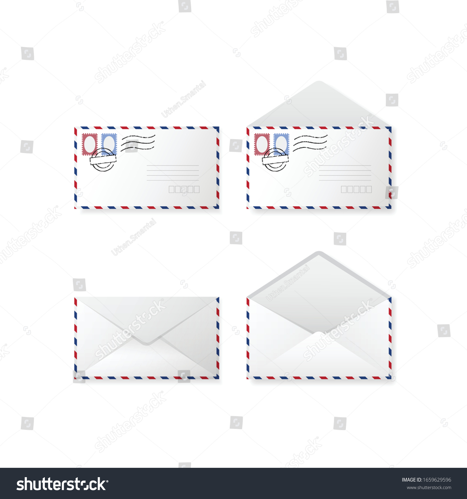 Letter Mail Envelope Set Collection Vector Stock Vector (Royalty Free ...