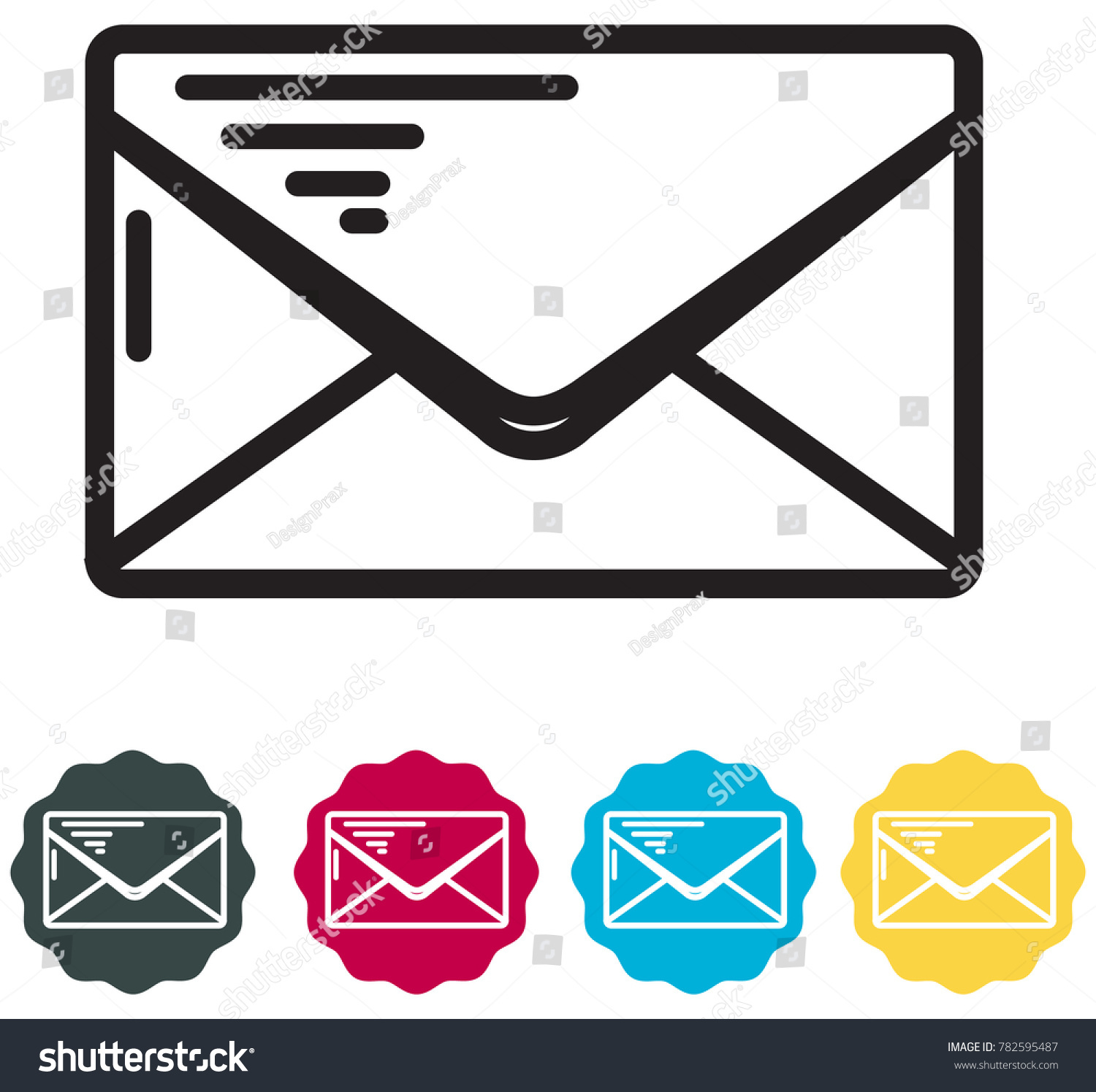 Letter Mail Icon Stock Vector (Royalty Free) 782595487 | Shutterstock
