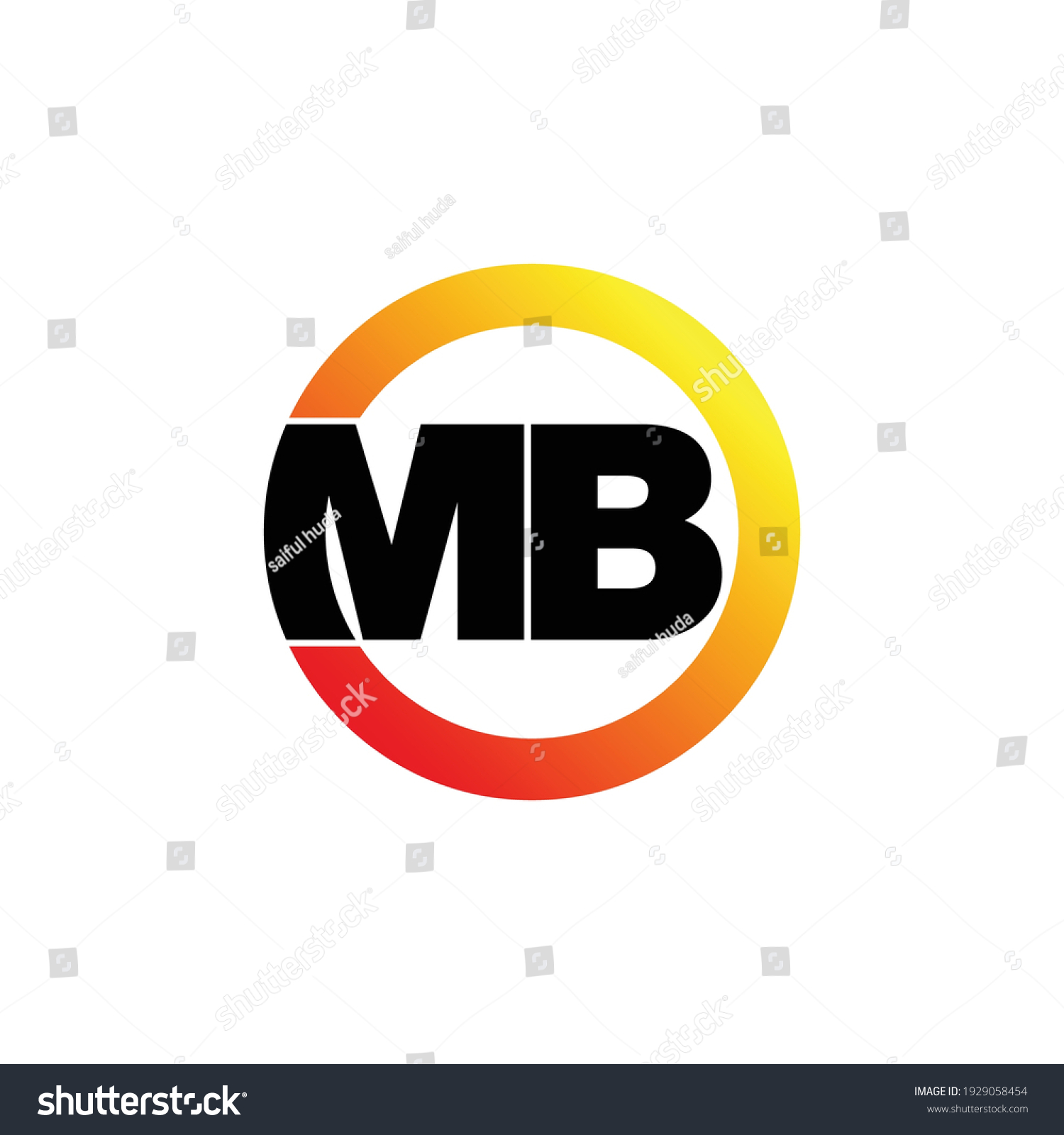 Letter Mb Circle Logo Design Vector Stock Vector (Royalty Free) 1929058454