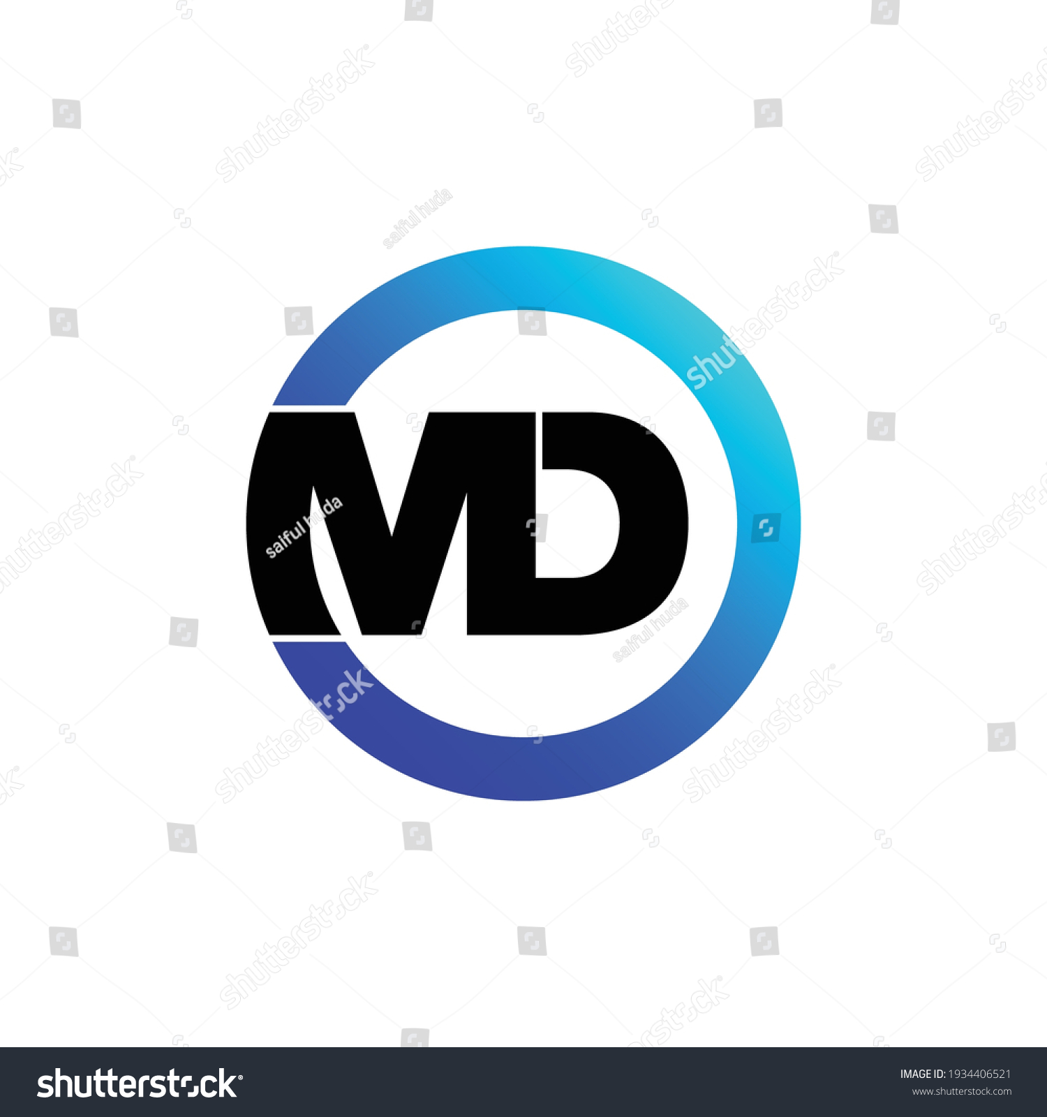 Letter Md Circle Logo Design Vector Stock Vector (Royalty Free) 1934406521