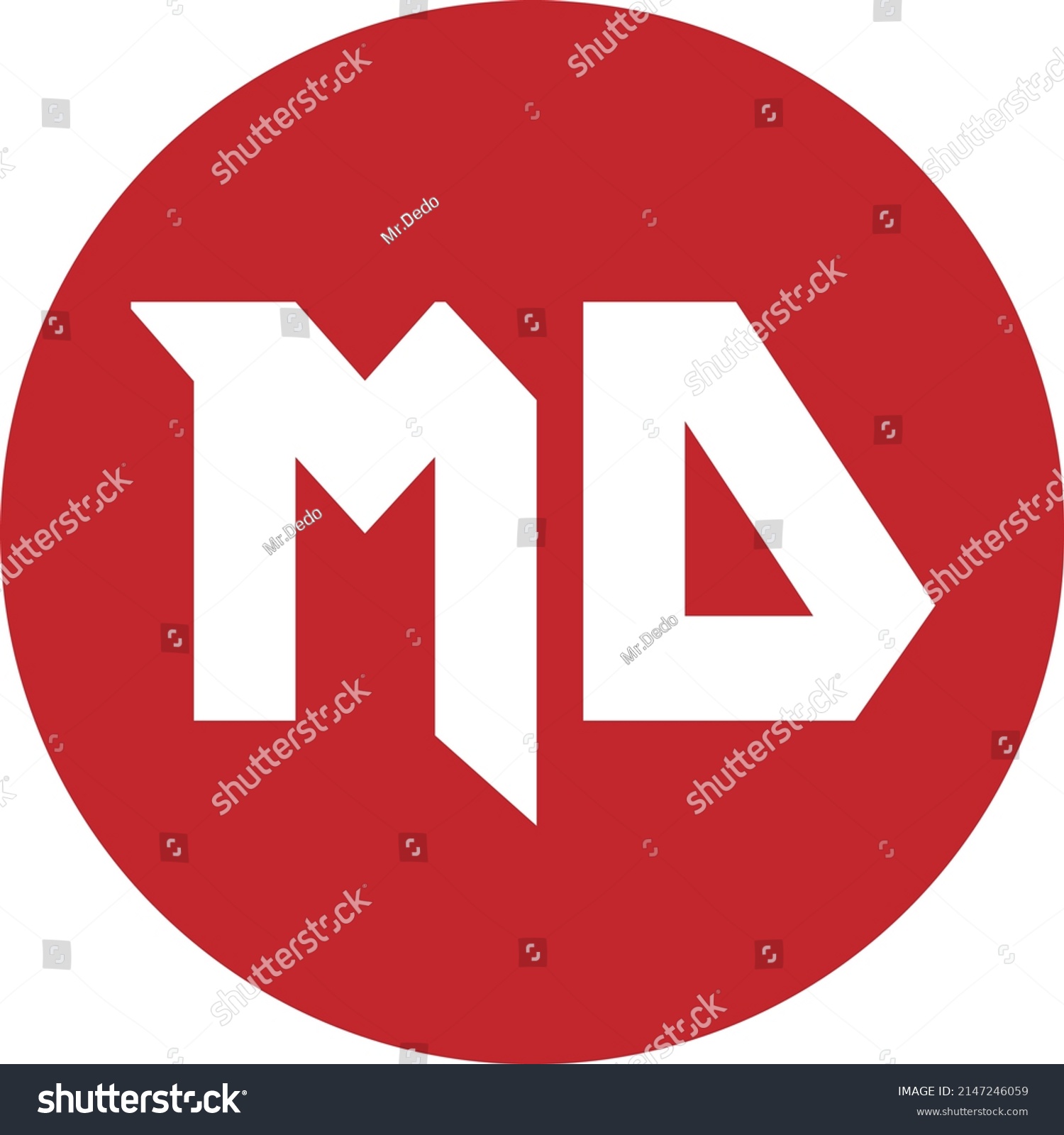 Letter Md Monogram Logo Design Circle Stock Vector (Royalty Free ...