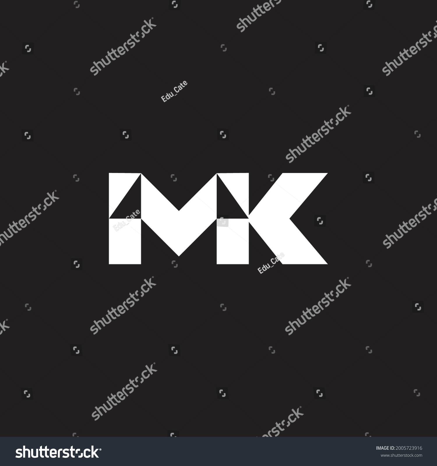 Letter Mk Triangles Geometric Mosaic Logo Stock Vector (Royalty Free ...