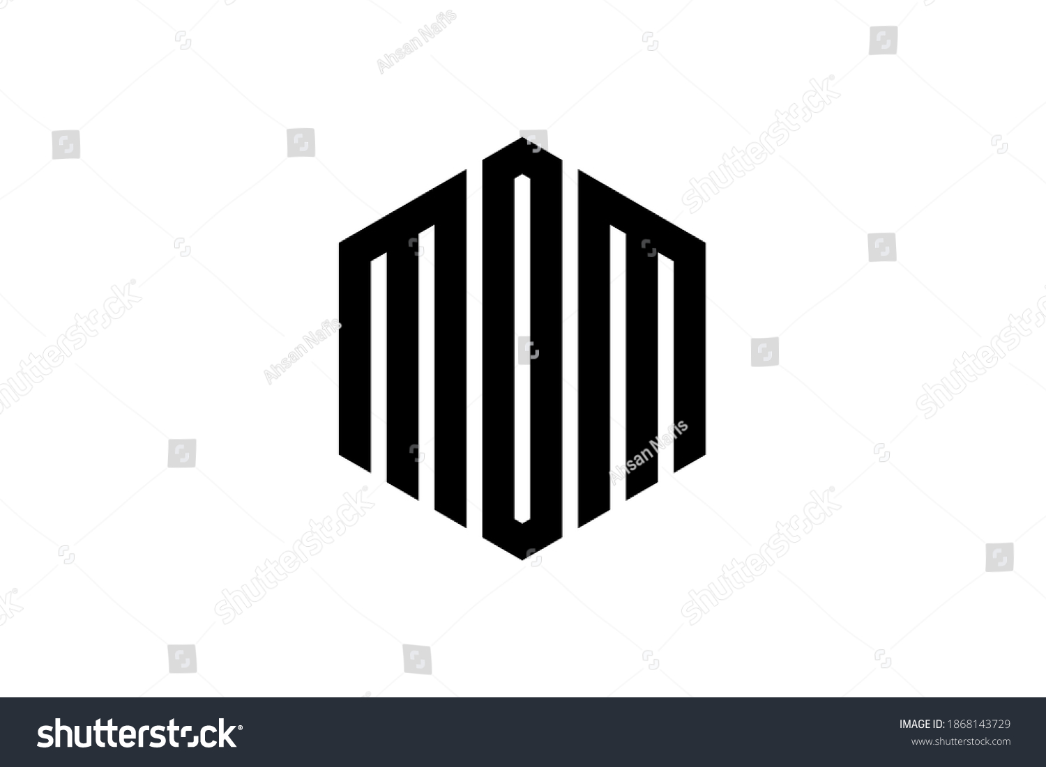 Letter Mom Monogram Logo Design Stock Vector (Royalty Free) 1868143729 ...