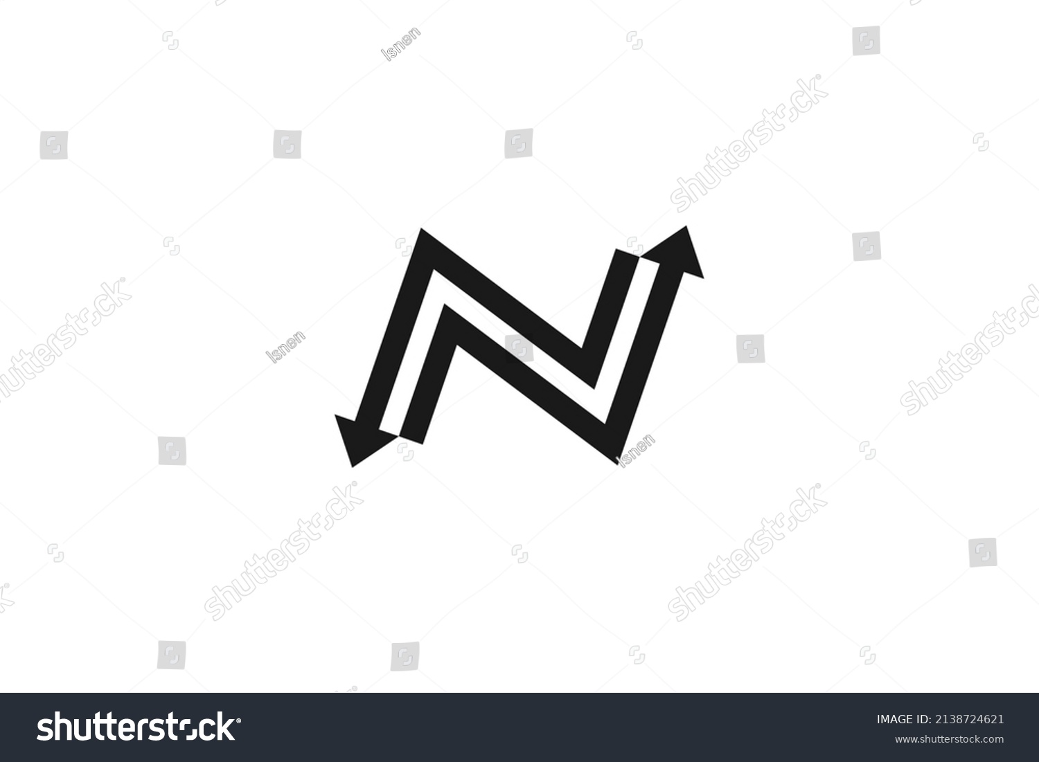 Letter N Arrow Logo Design Vector Stock Vector (Royalty Free ...