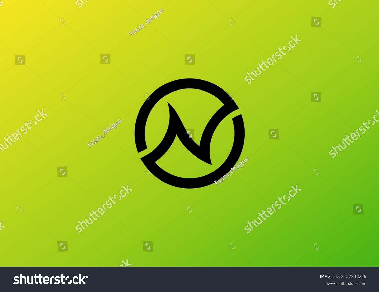 Letter N Based On Circle Shape Stock Vector (Royalty Free) 2157248229 ...