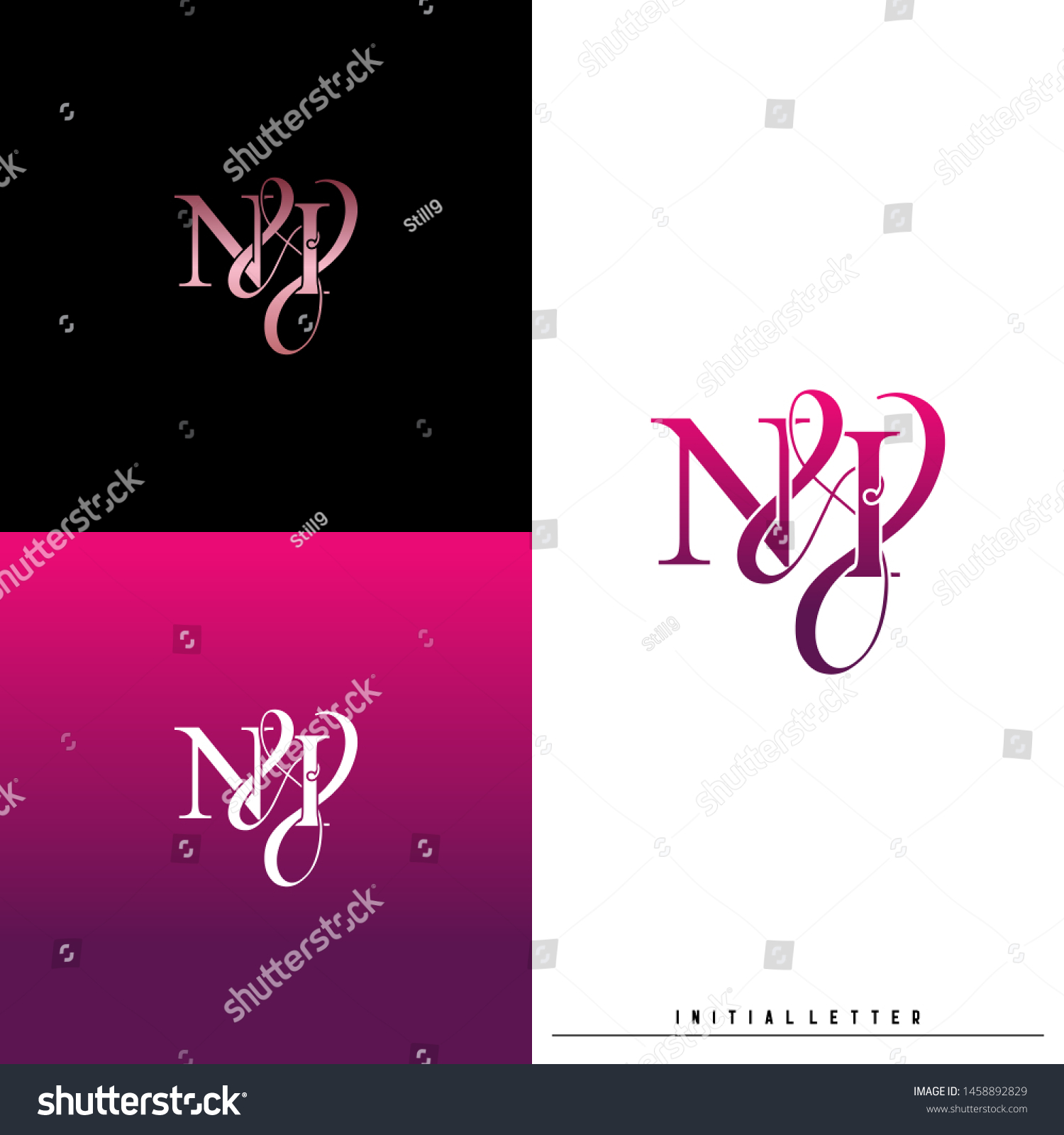Letter N Ni Logo Initial Vector Stock Vector (Royalty Free) 1458892829