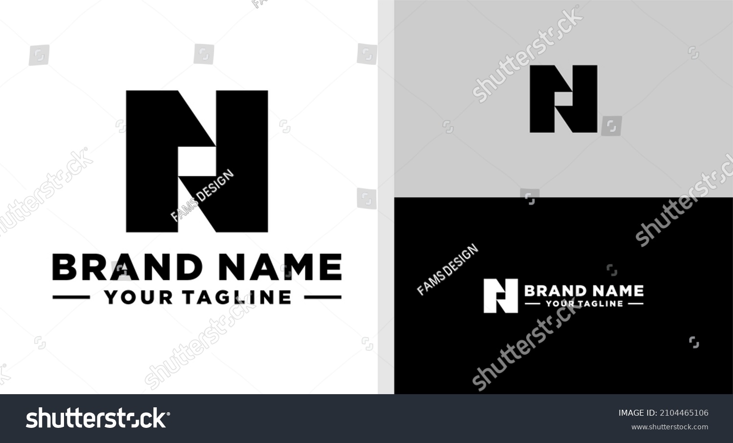 Letter N Logo Numer One Bold Stock Vector (Royalty Free) 2104465106 ...