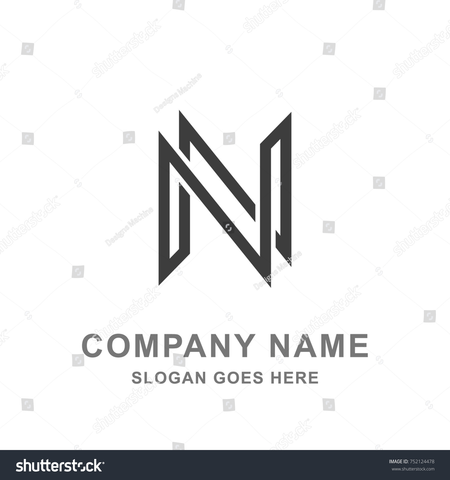 Letter N Monogram Logo Vector Icon: vector de stock (libre de regalías ...