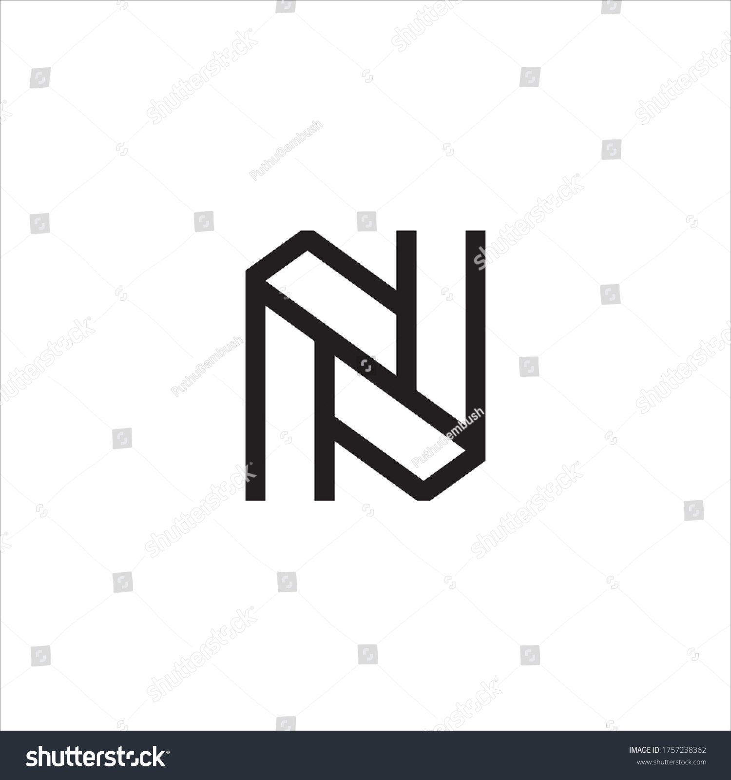 Letter N Nn Monogram Logo Design Stock Vector (Royalty Free) 1757238362 | Shutterstock