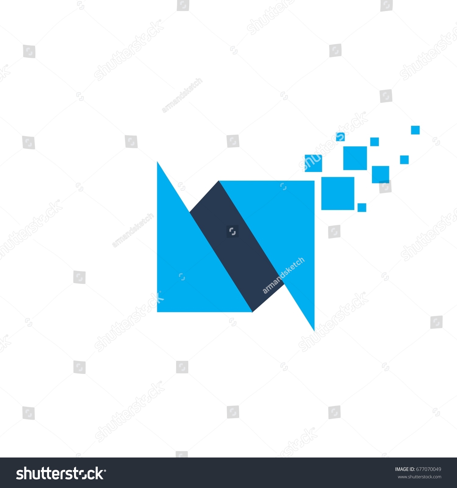 Letter N Pixel Logo Stock Vector (Royalty Free) 677070049 | Shutterstock
