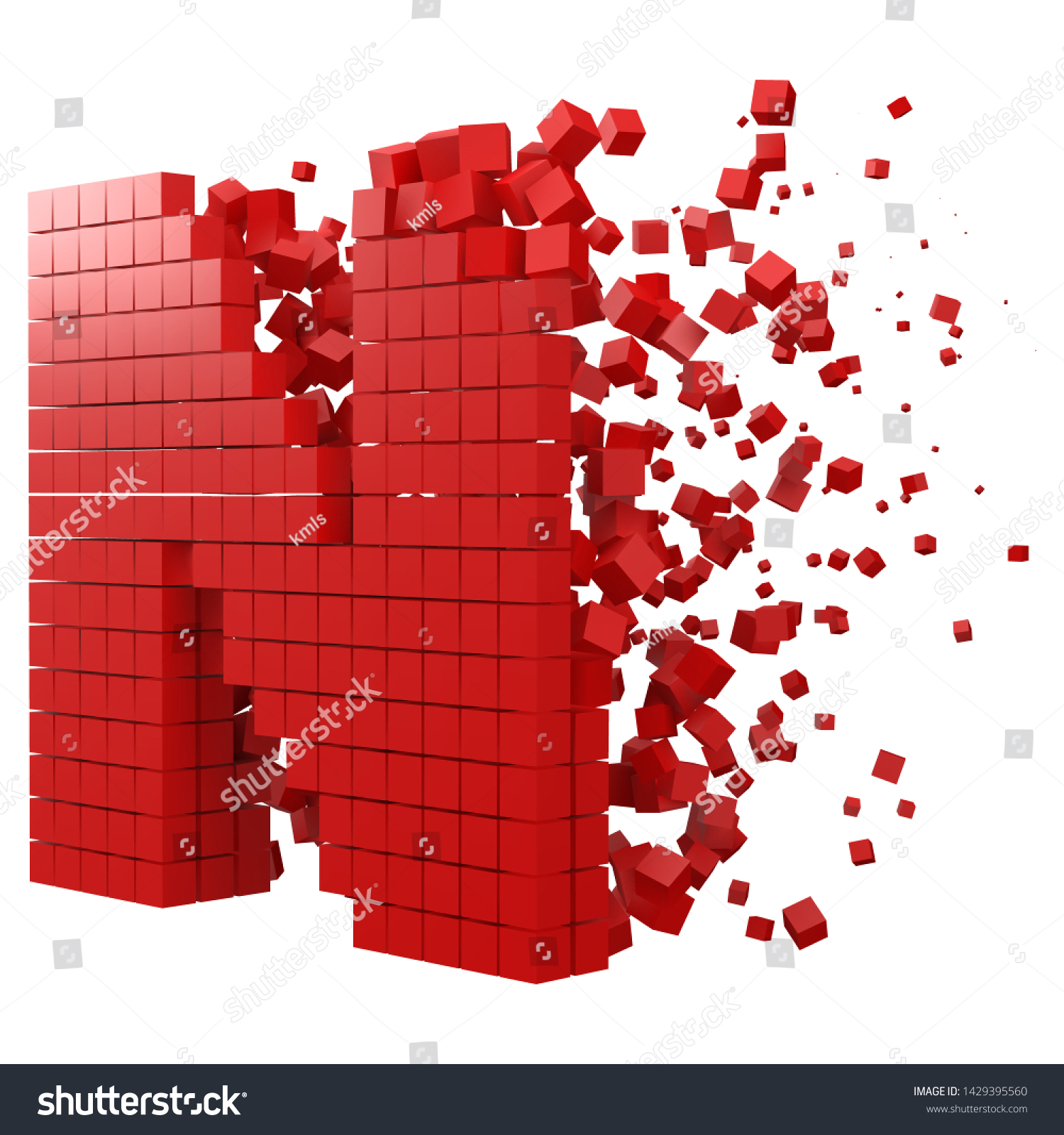 Letter N Shaped Data Block Version Stock Vector (Royalty Free ...