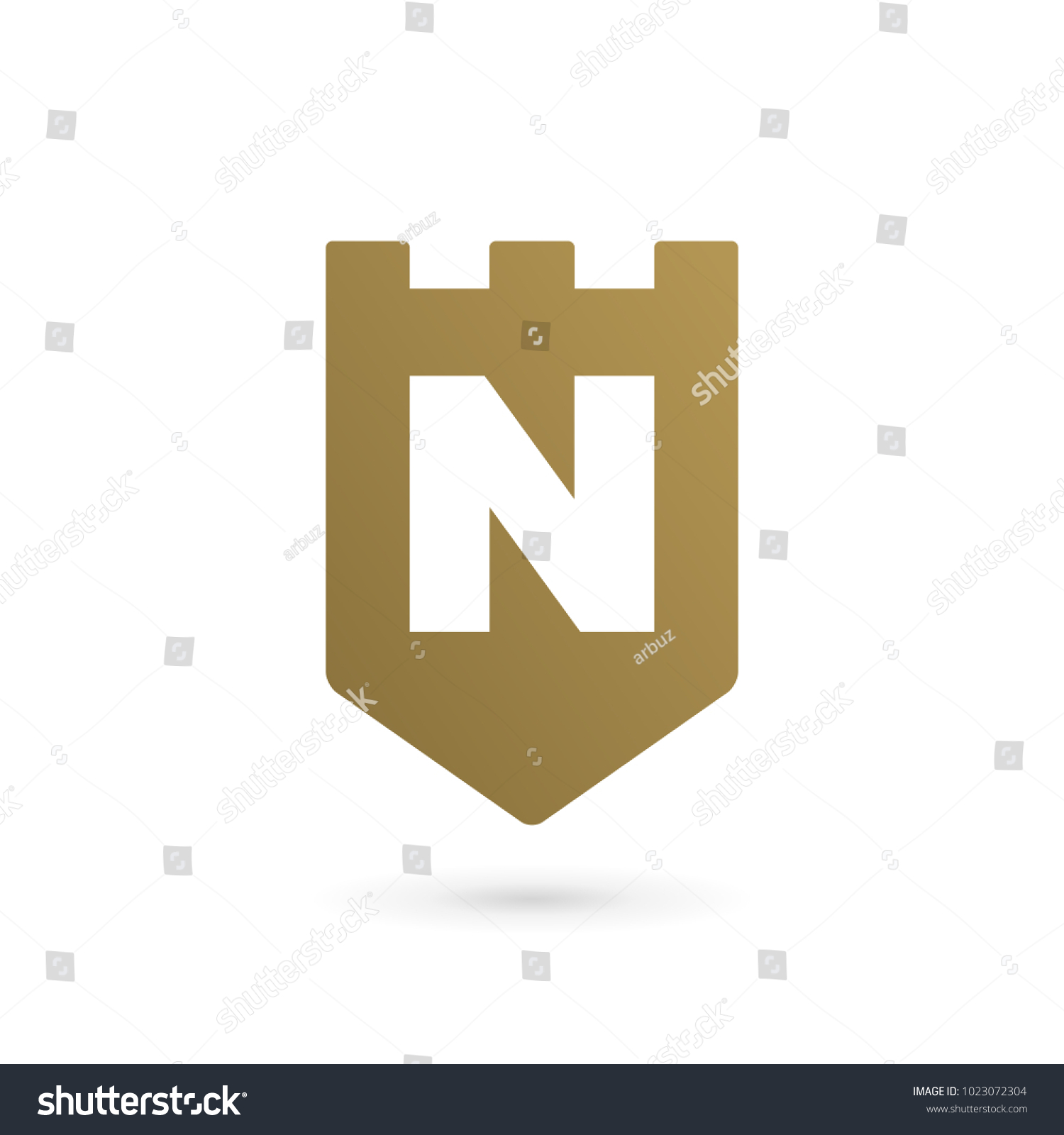 Letter N Shield Logo Icon Design Stock Vector (Royalty Free) 1023072304 ...