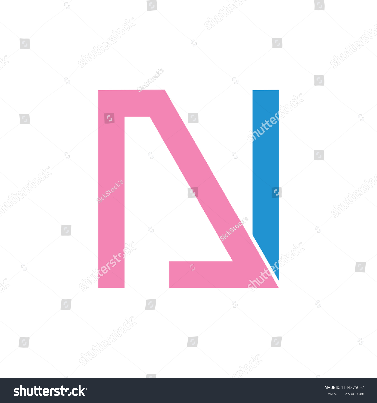 Letter N Simple Geometric Line Logo Stock Vector (Royalty Free ...
