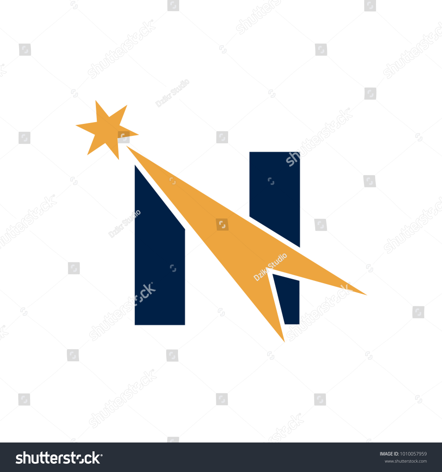 Letter N Star Logo Stock Vector (Royalty Free) 1010057959 | Shutterstock