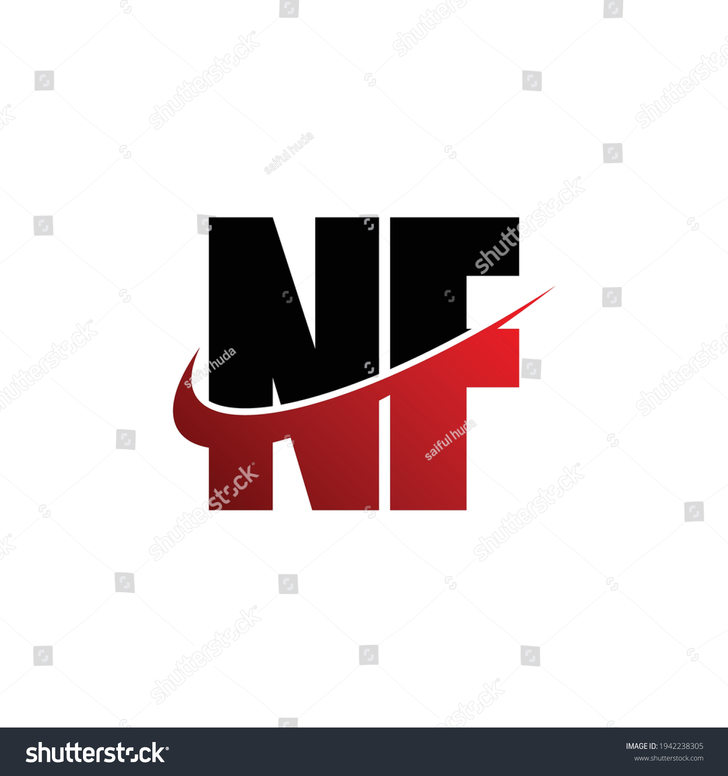 Letter Nf Simple Logo Design Vector Stock Vector (Royalty Free ...