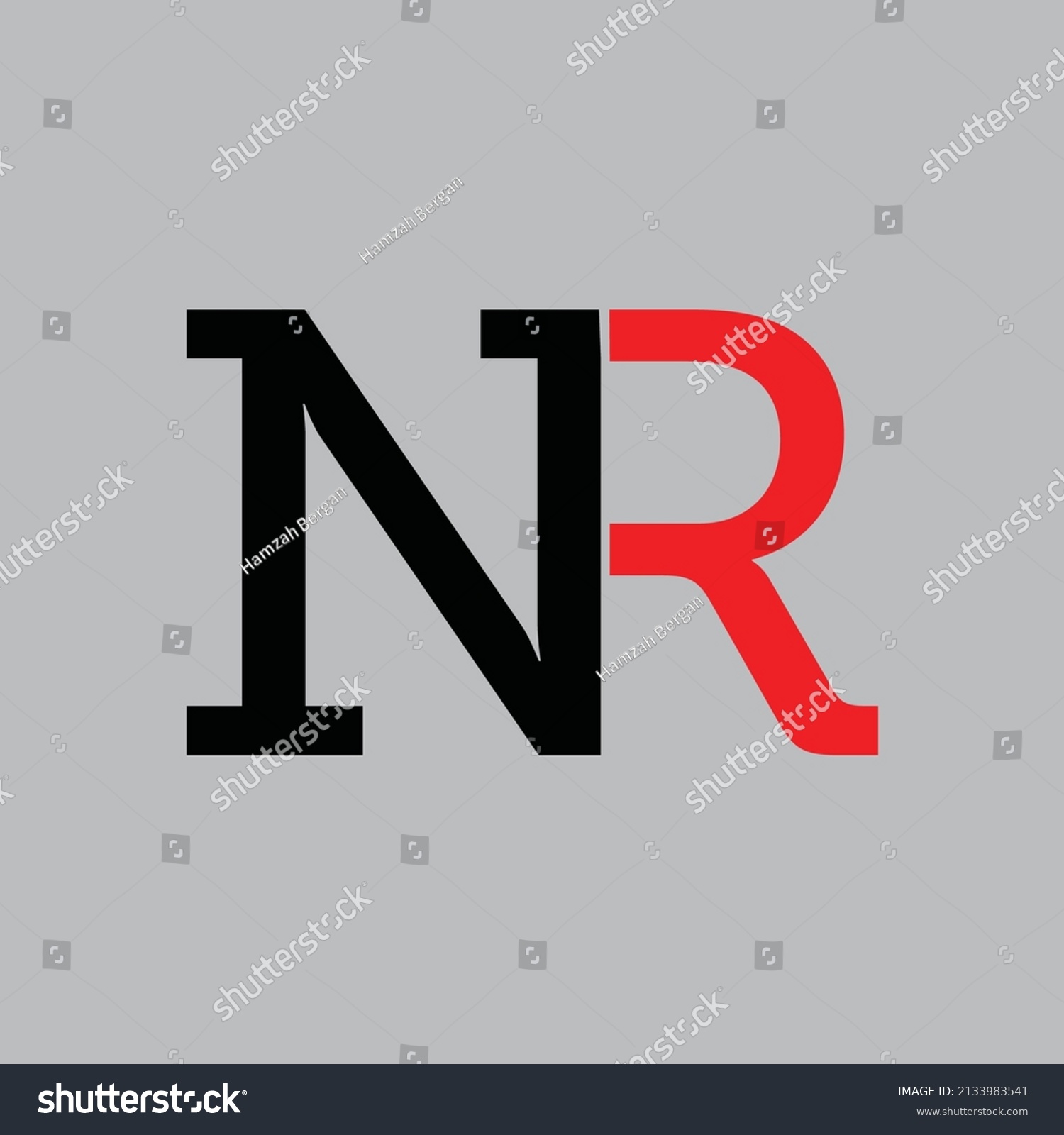 Letter Nr Logo Vector Grey Background Stock Vector (Royalty Free ...