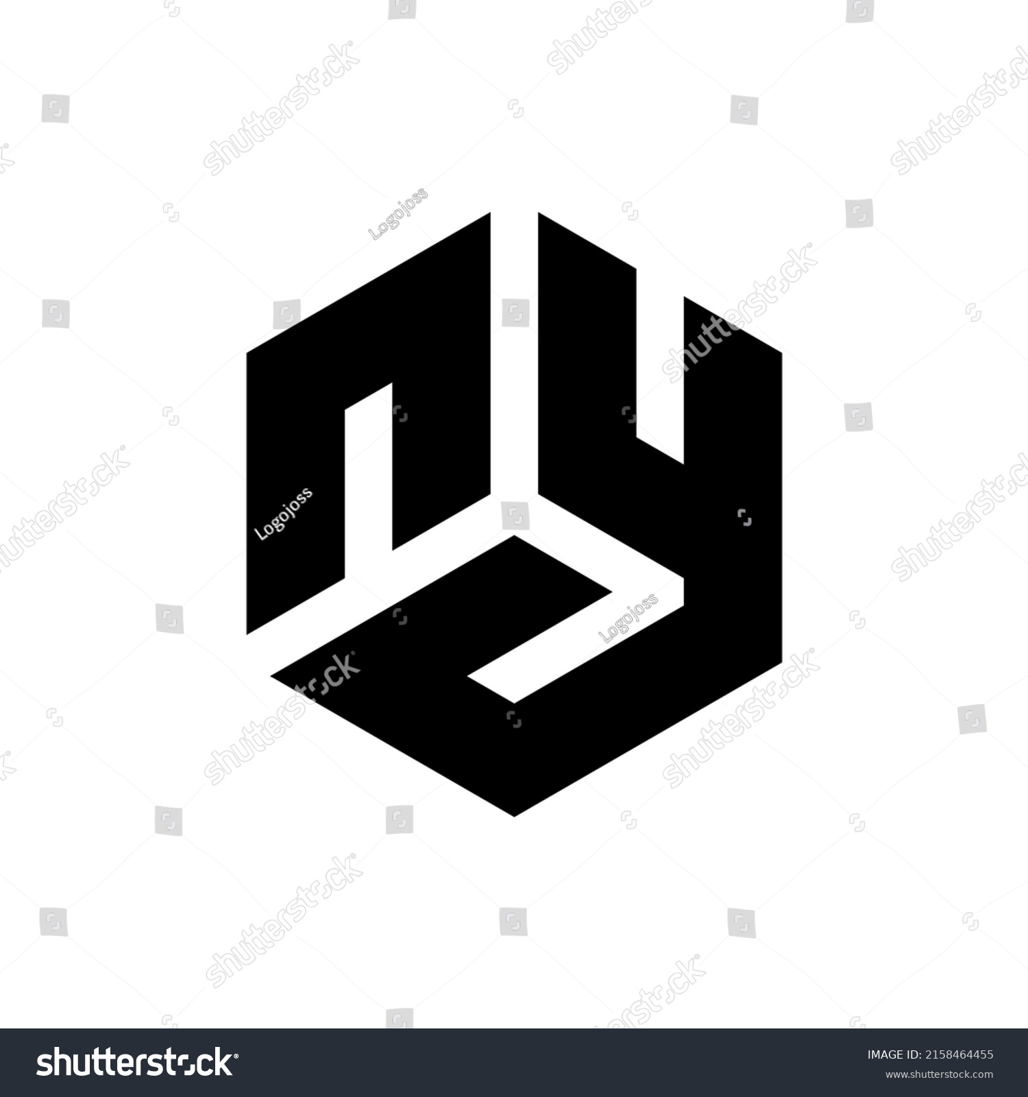 Letter Ny Polygon Logo Design Stock Vector (Royalty Free) 2158464455 ...