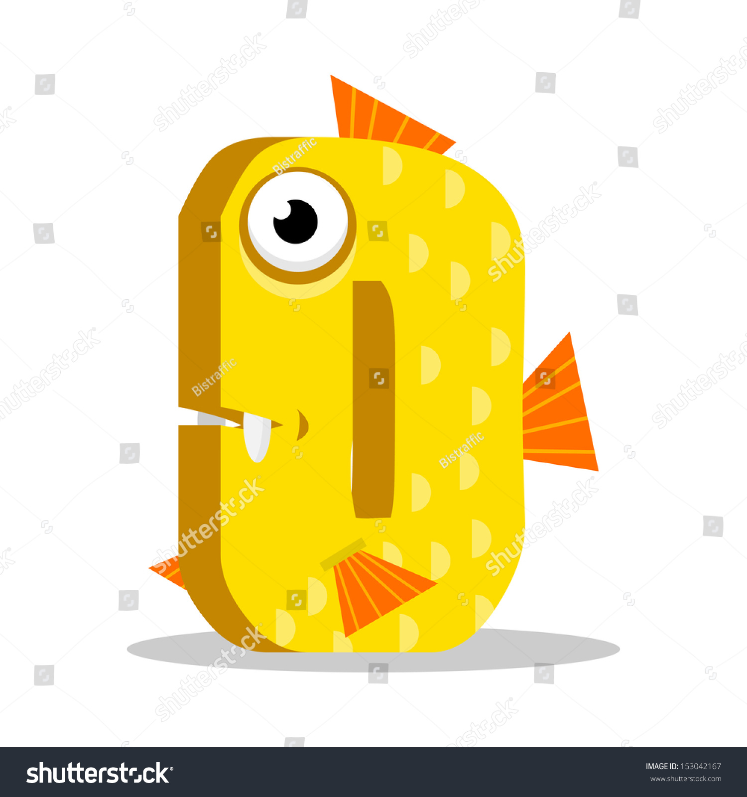 Letter O Monster Vector Illustration Stock Vector (Royalty Free) 153042167