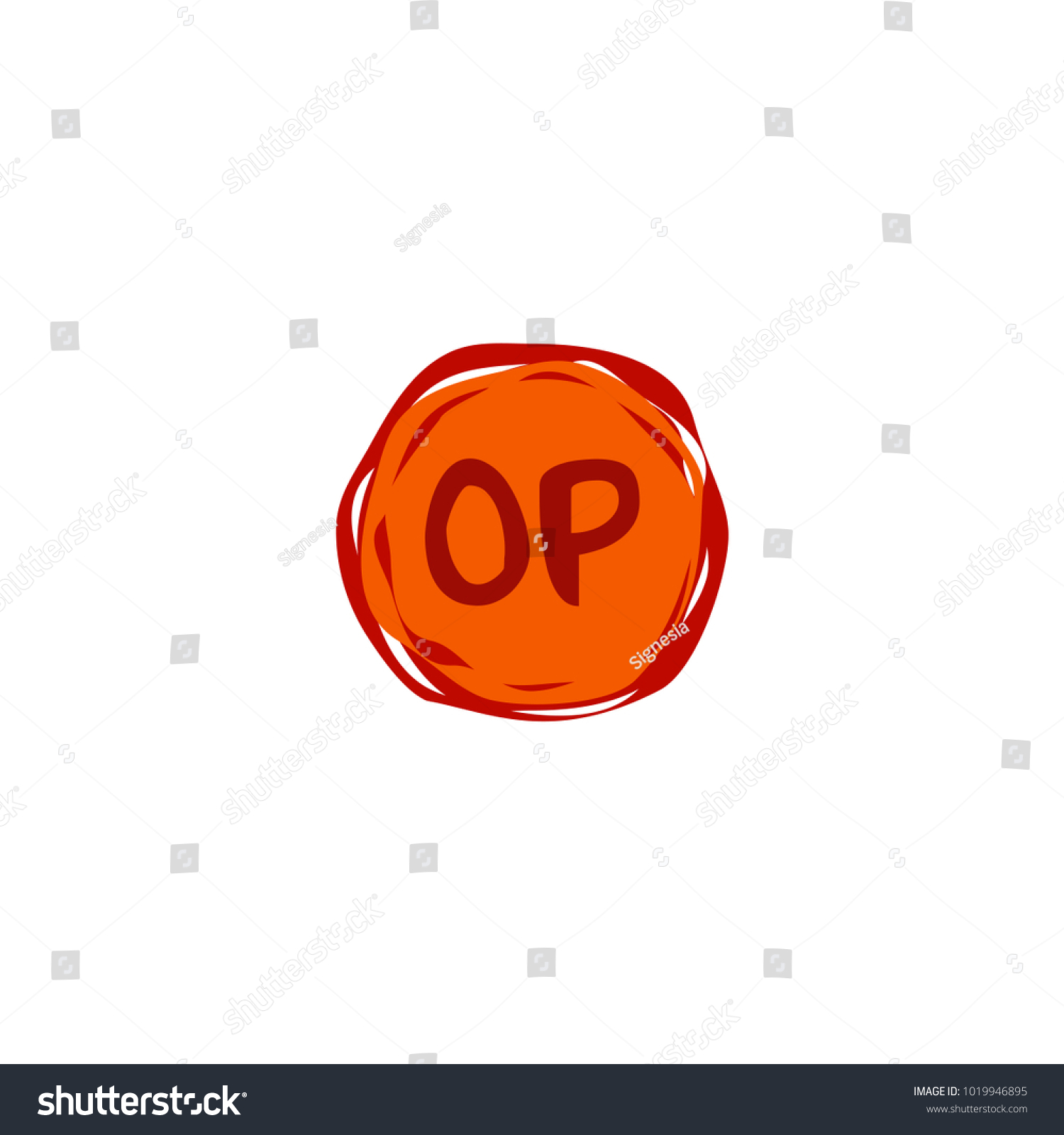 Letter Op Logo Shape Template Fun Stock Vector (Royalty Free ...