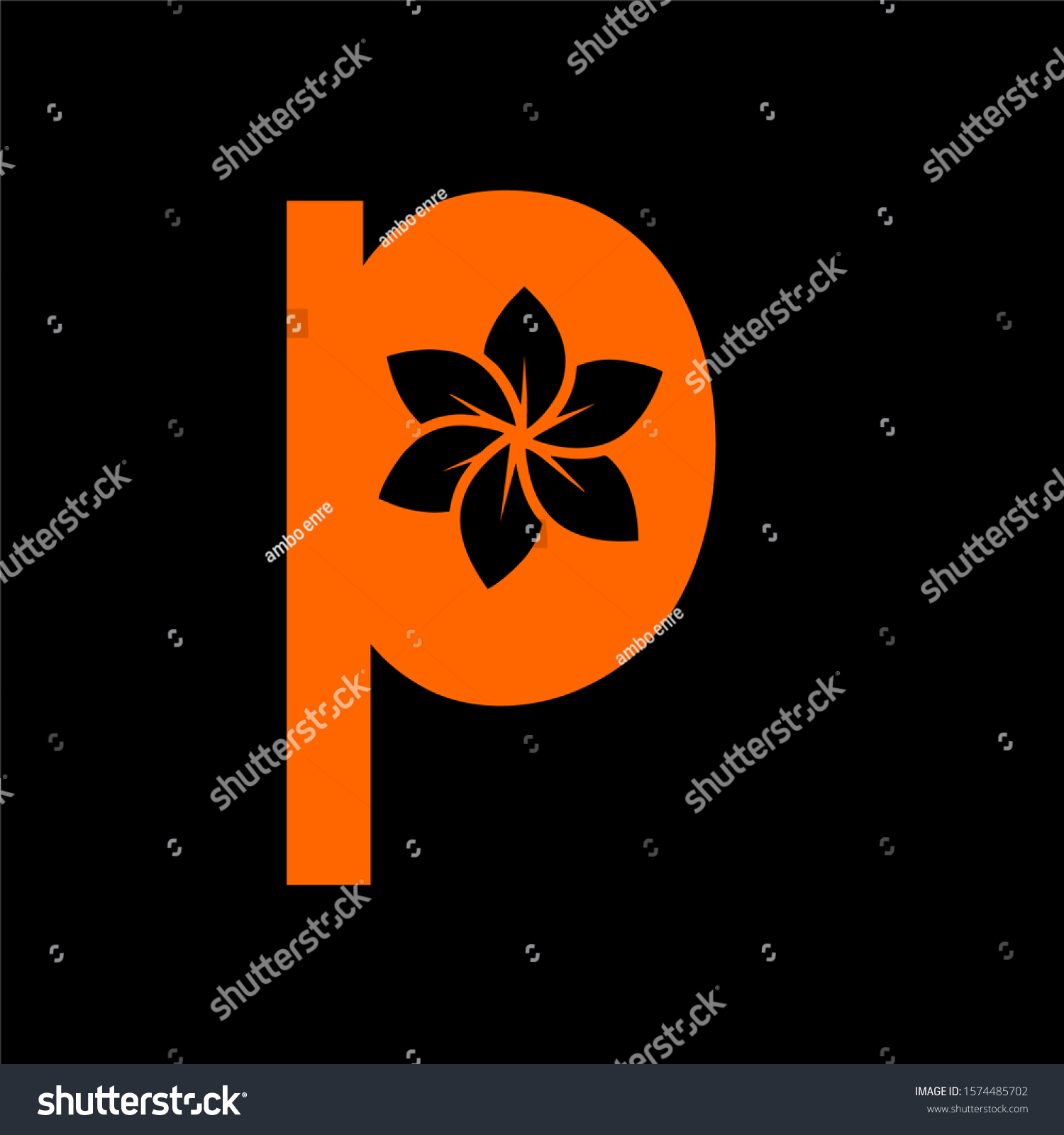 Letter P Alphabet Flower Simple Logo Stock Vector (Royalty Free ...