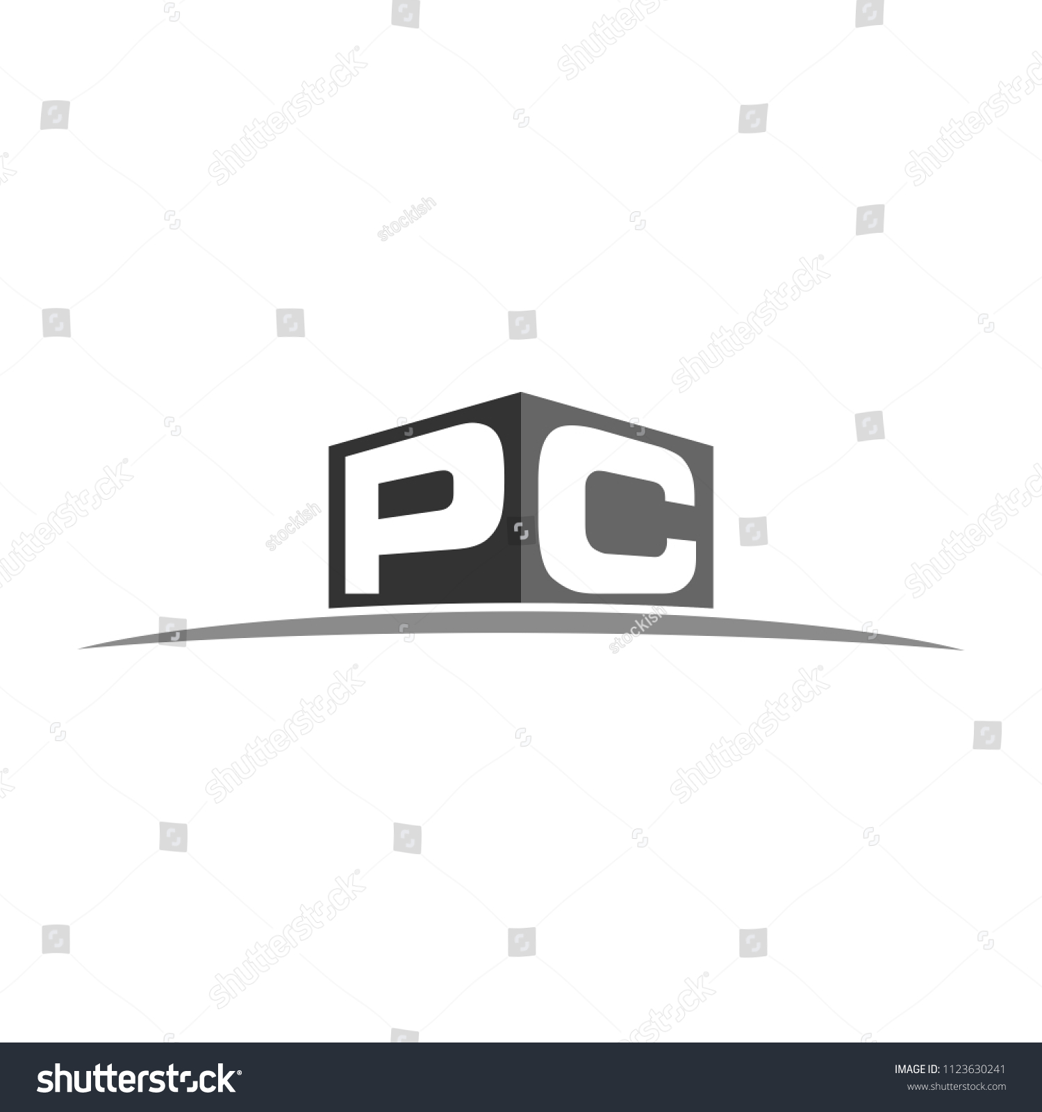 Letter P C Vector Logo Stock Vector (Royalty Free) 1123630241 ...