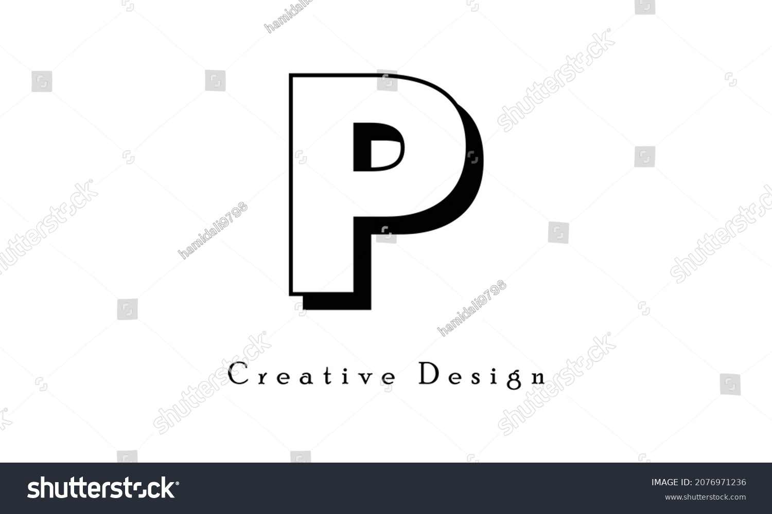 Letter P Fonts Style Logo Design Stock Vector (Royalty Free) 2076971236 ...