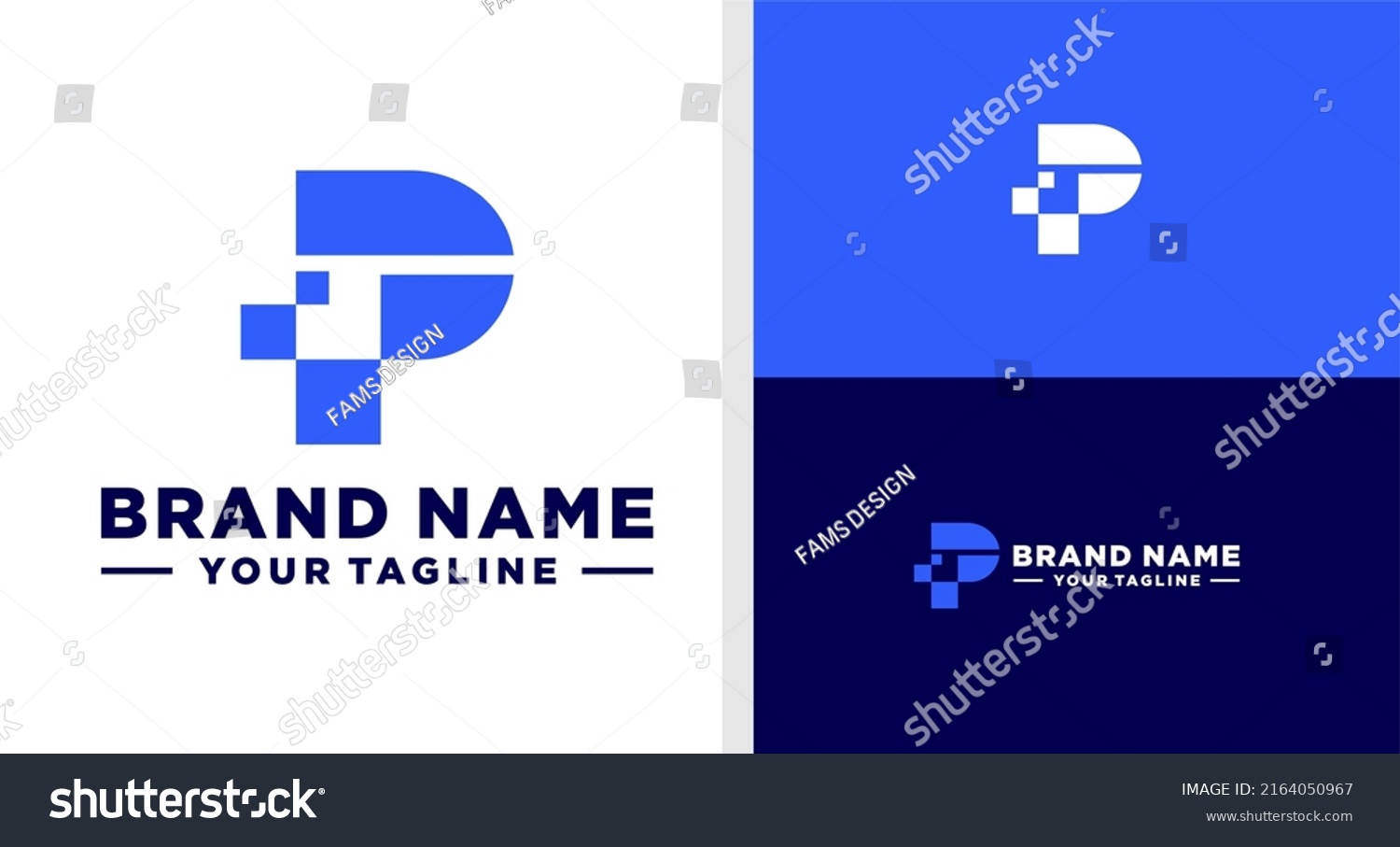 Letter P Logo Digital Technology Editable Stock Vector (Royalty Free ...