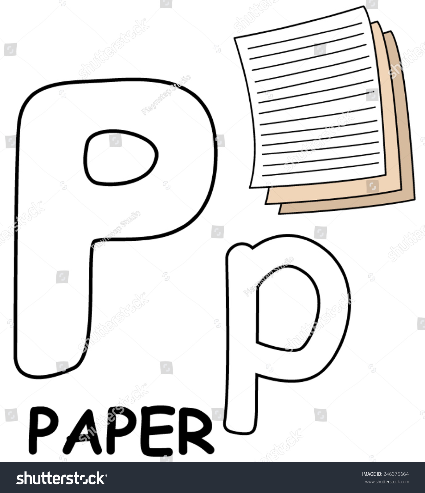 Letter P Paper Stock Vector (Royalty Free) 246375664 | Shutterstock