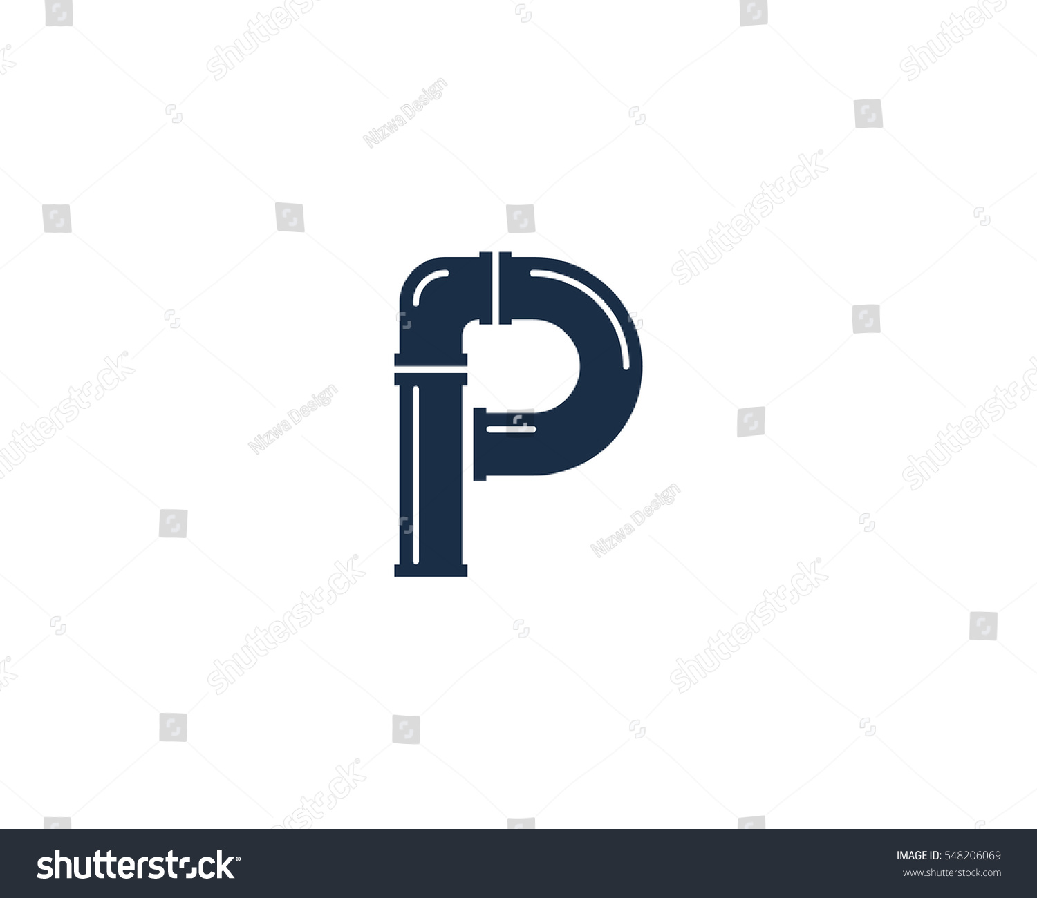 Letter P Pipe Logo Design Element Stock Vector (Royalty Free) 548206069