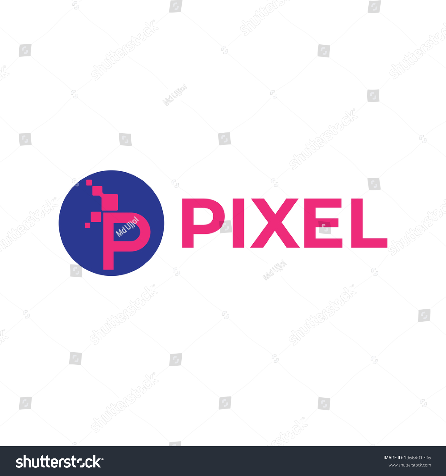Letter P Pixel Logo Design Stock Vector (Royalty Free) 1966401706 ...