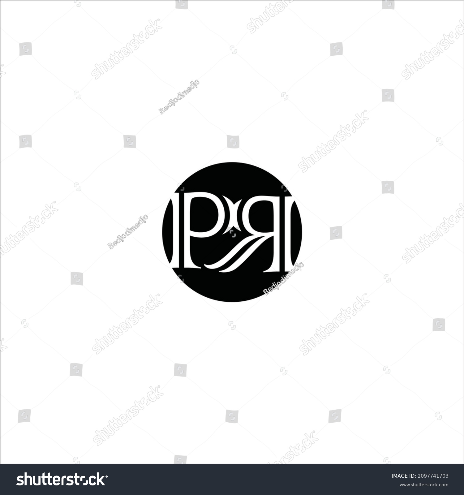 Letter P R Logo Vector Emblem Stock Vector (Royalty Free) 2097741703