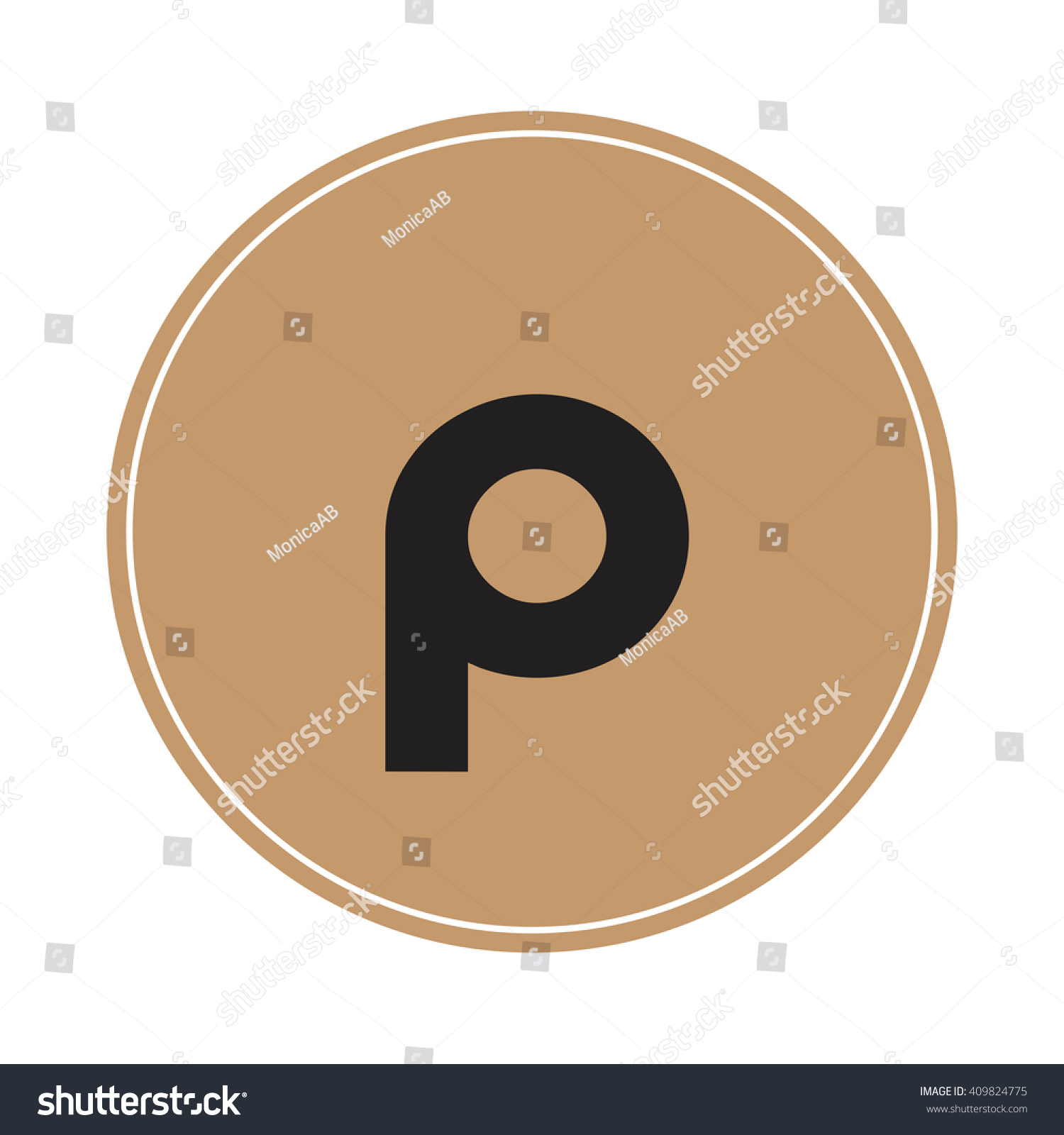 Letter P Rounded Shape Icon Logo Stock Vector (Royalty Free) 409824775 ...