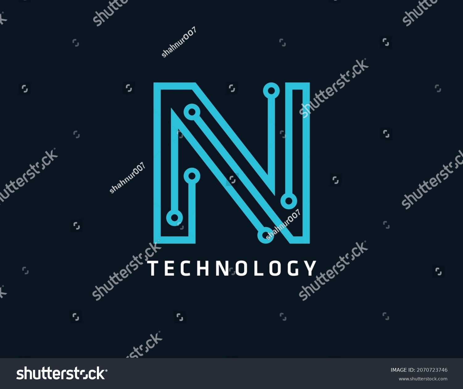 Letter P Tech Logo Design Vector Stock Vector (Royalty Free) 2070723746