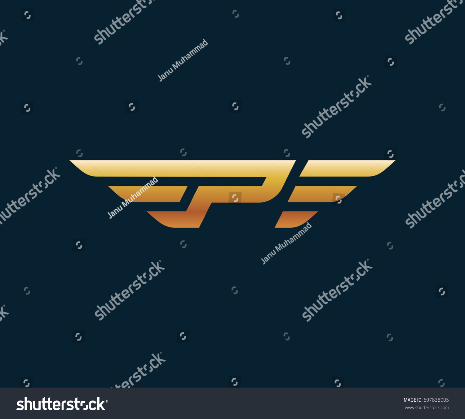 Letter P Wing Logo Design Concept Stock Vector (Royalty Free) 697838005