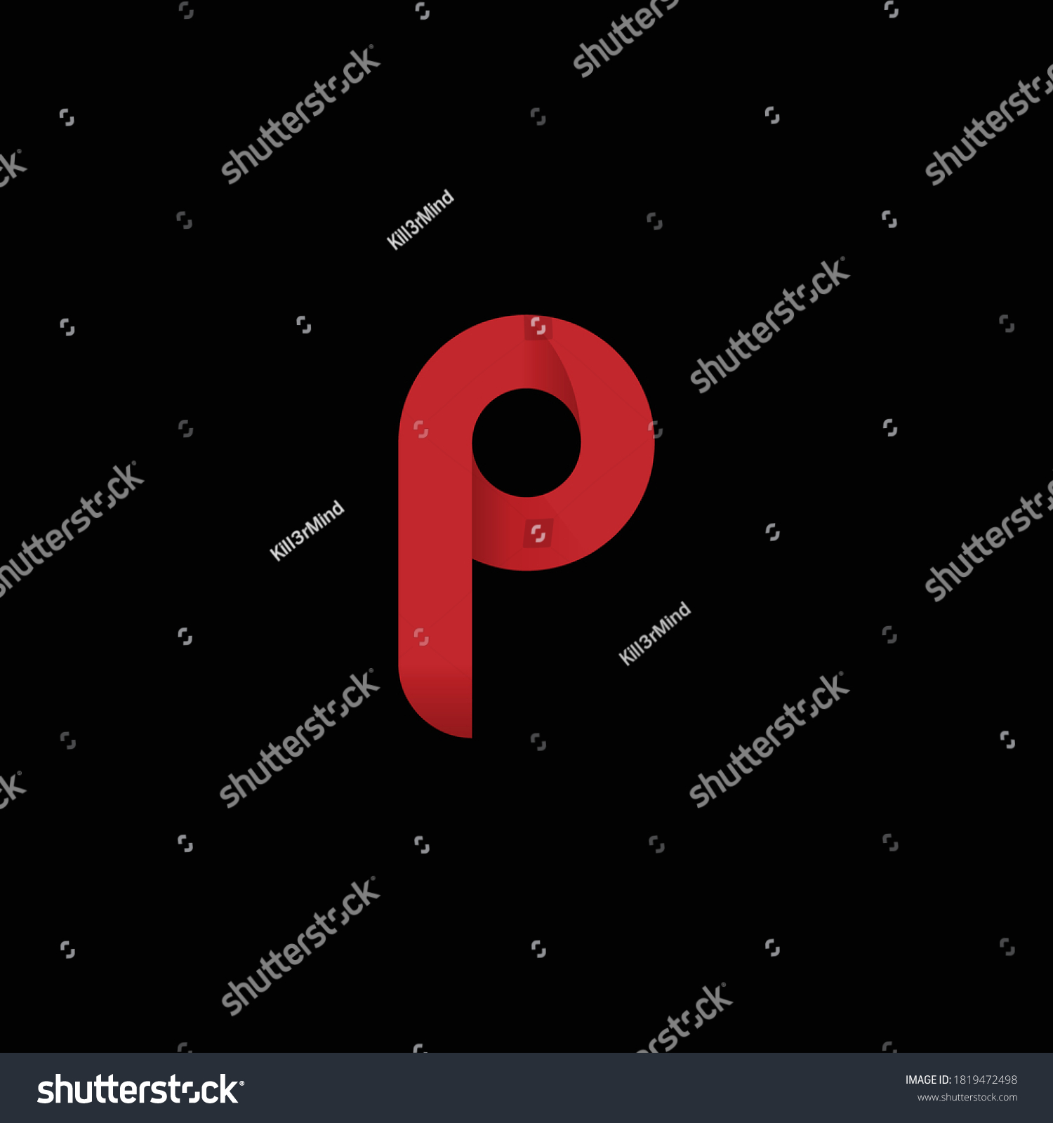 Letter P Black Background Stock Vector (Royalty Free) 1819472498 ...