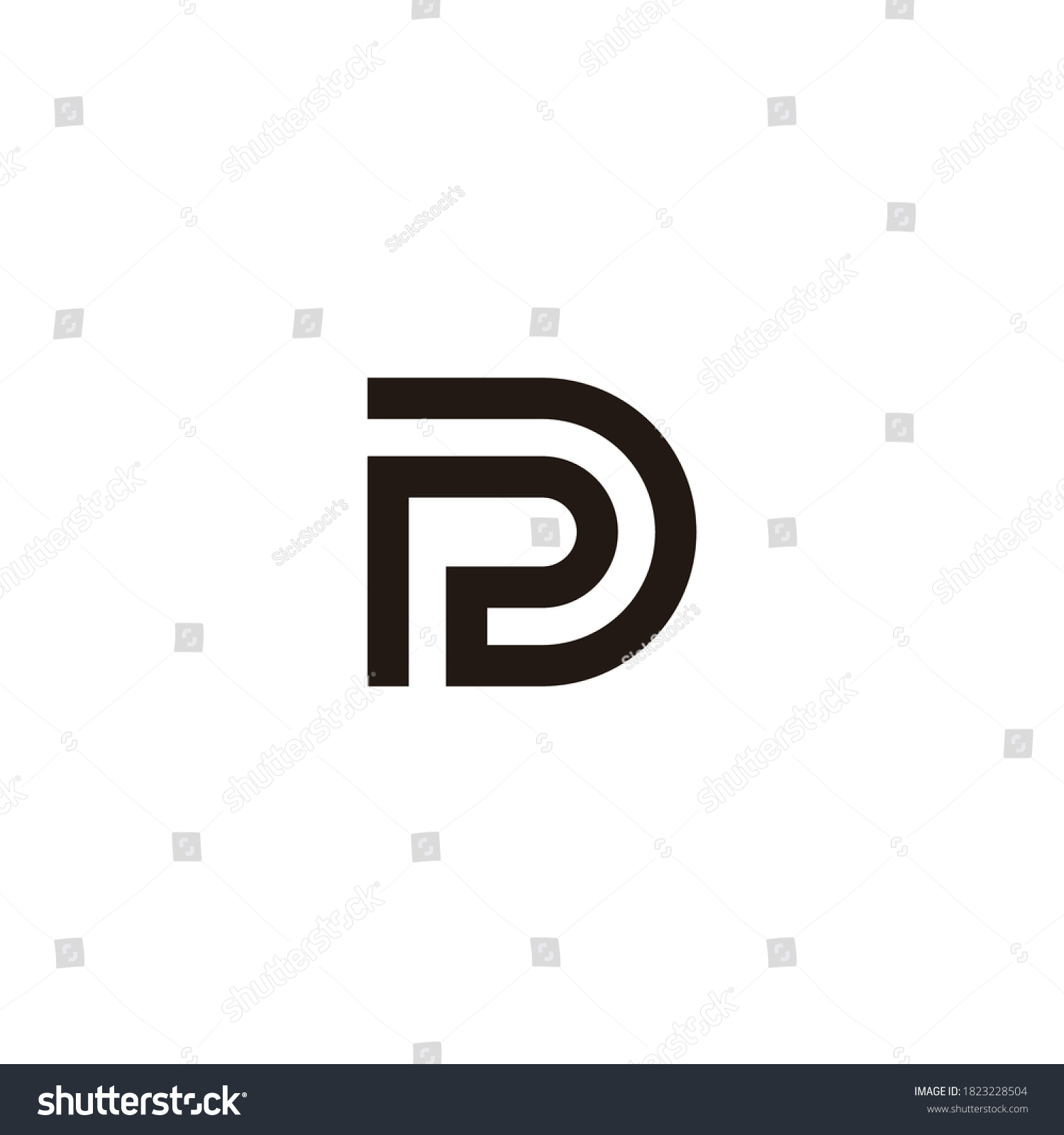 Letter Pd Simple Stripes Geometric Linear Stock Vector (Royalty Free ...