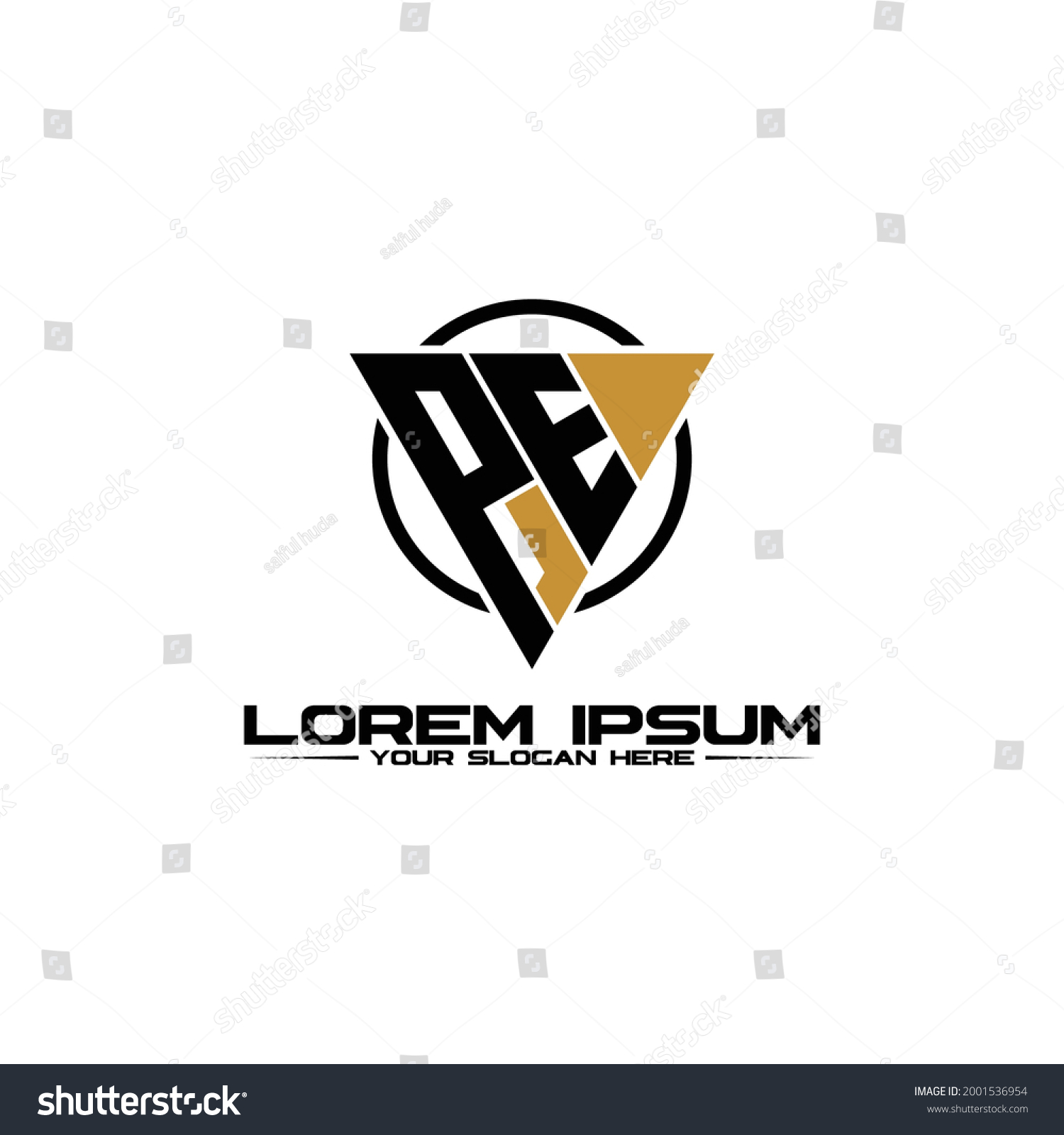 Letter Pe Triangle Logo Design Vector Stock Vector (Royalty Free ...