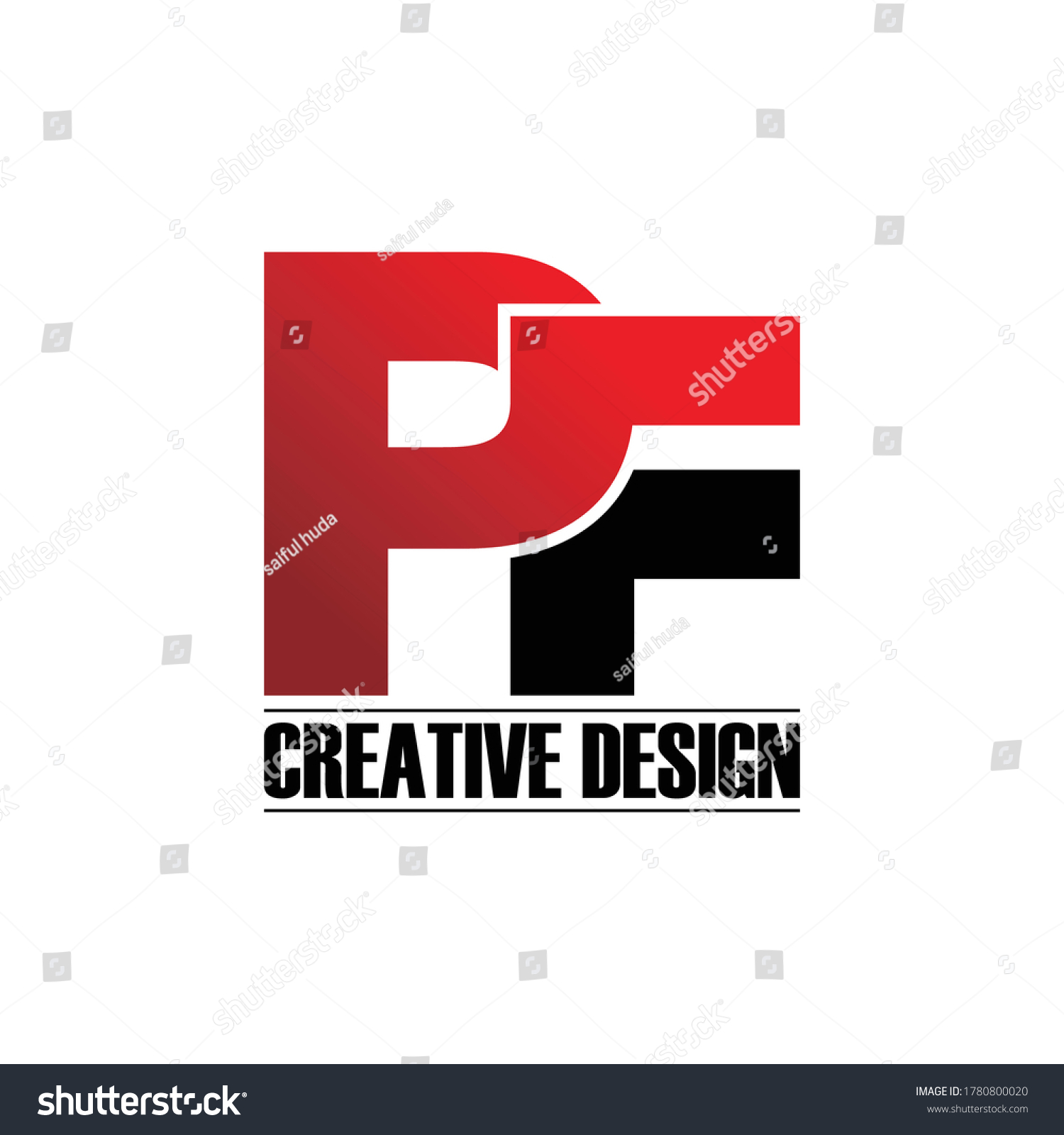 Letter Pf Simple Monogram Logo Design Stock Vector (Royalty Free ...